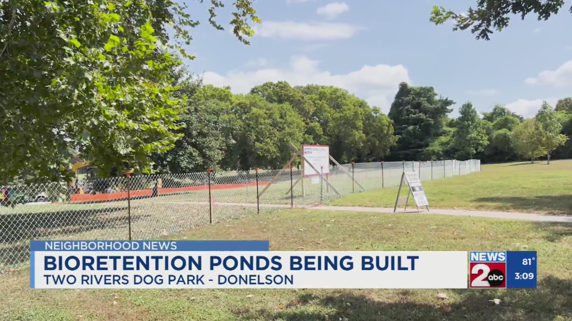 Bioretention ponds being built in Two Rivers Dog Park – WKRN News 2
