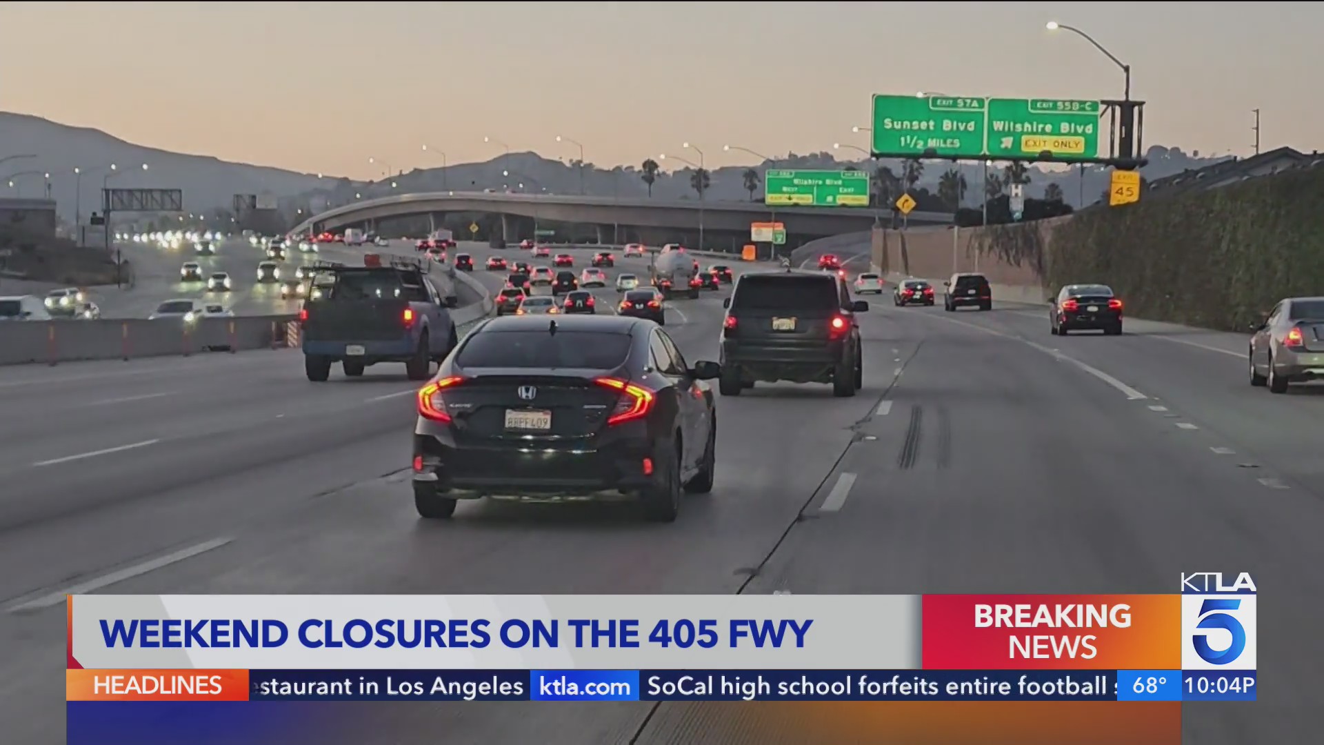 Lanes on 405 Freeway in L.A. will shut down for major road work – KTLA
