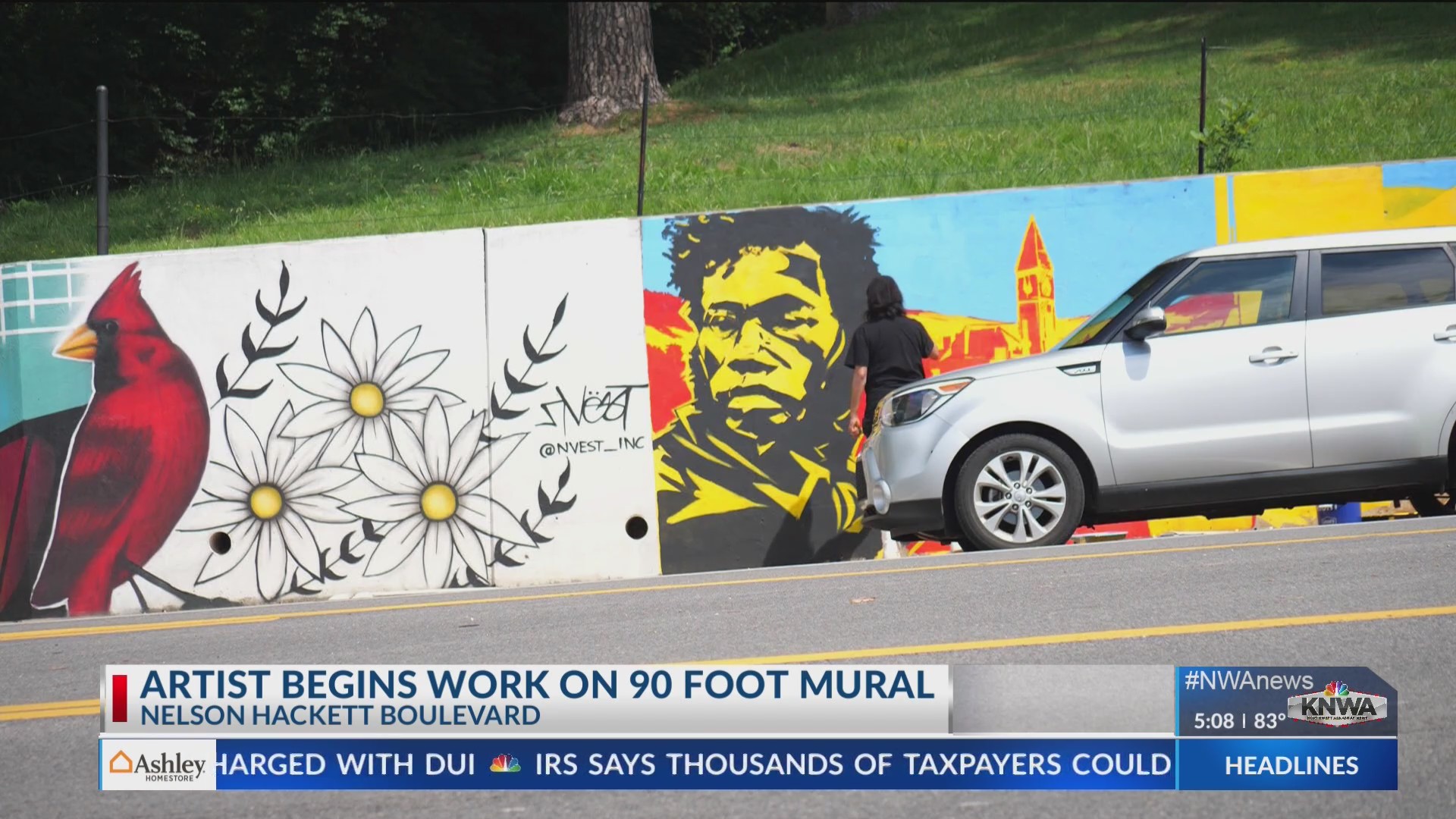 Fayetteville-based artist Joelle Storet begins work on 90-foot mural ...