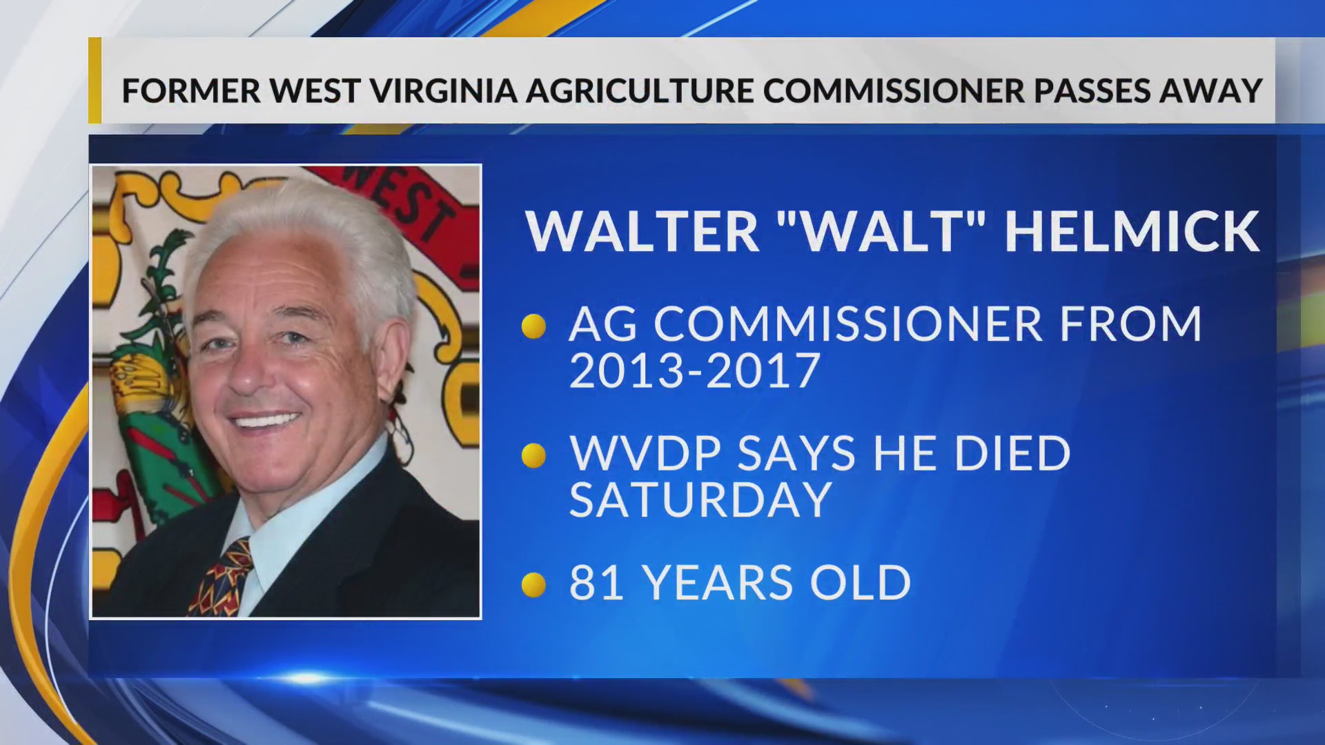 Former West Virginia Agriculture Commissioner Walt Helmick passes away ...