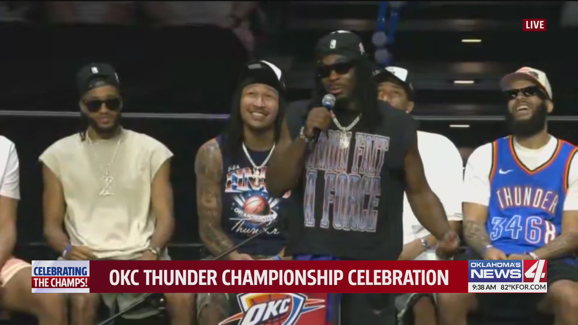 Luguentz Dort speaks at the OKC Thunder Championship Celebration – KFOR ...