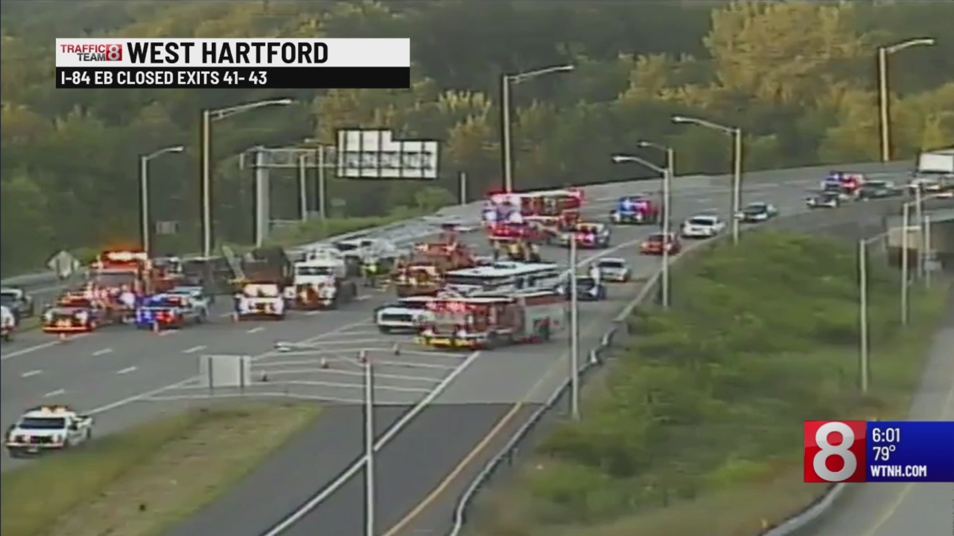 Crews respond to tractor-trailer rollover on I-84 East in West Hartford ...