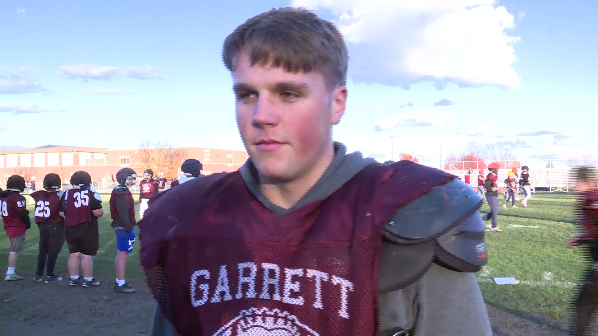 Levi Chaney full interview at Garrett Railroaders football practice on 11/20/24 – WANE 15