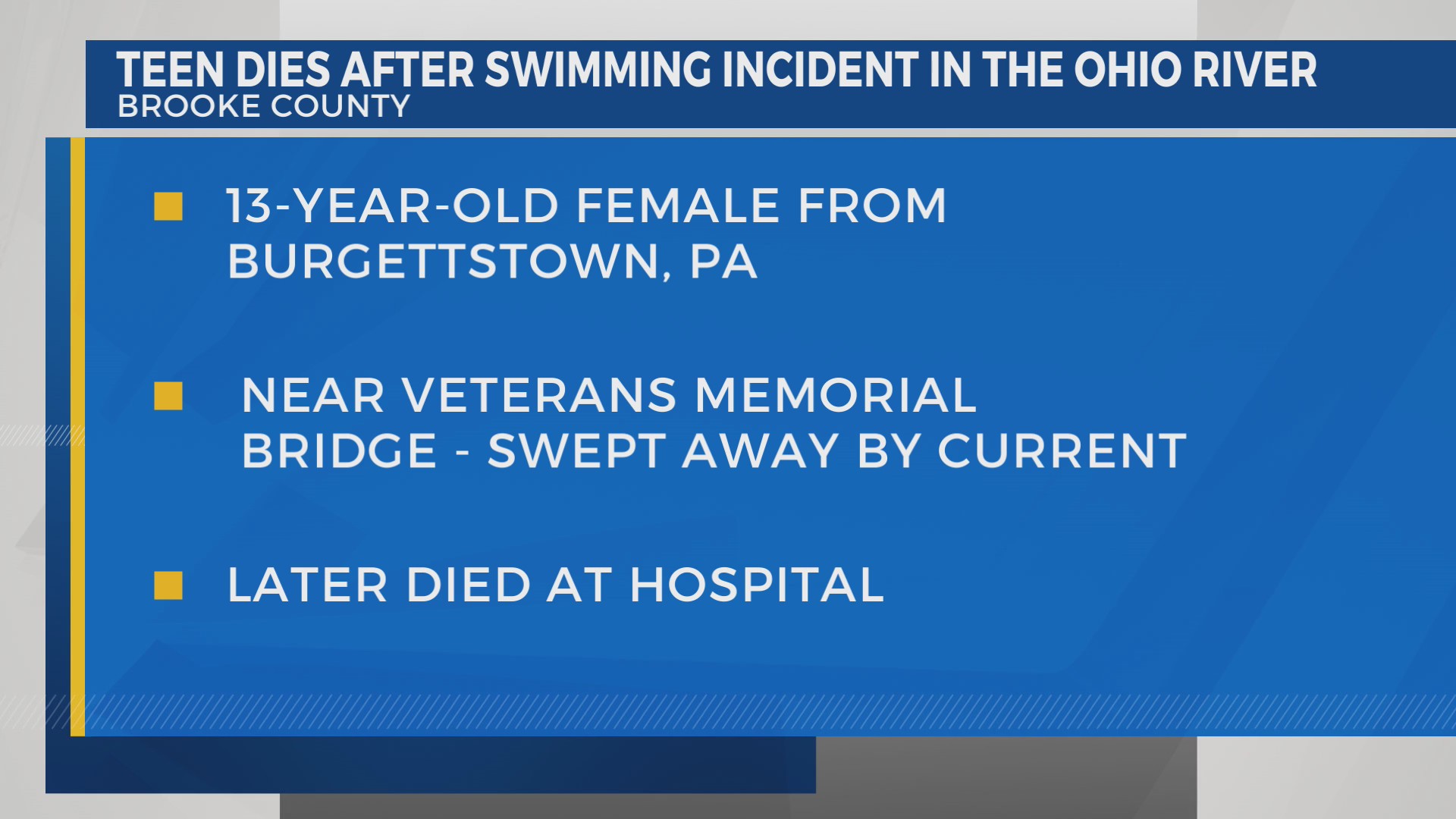 13-year-old girl drowns in Ohio River near Veterans Memorial Bridge – WTRF