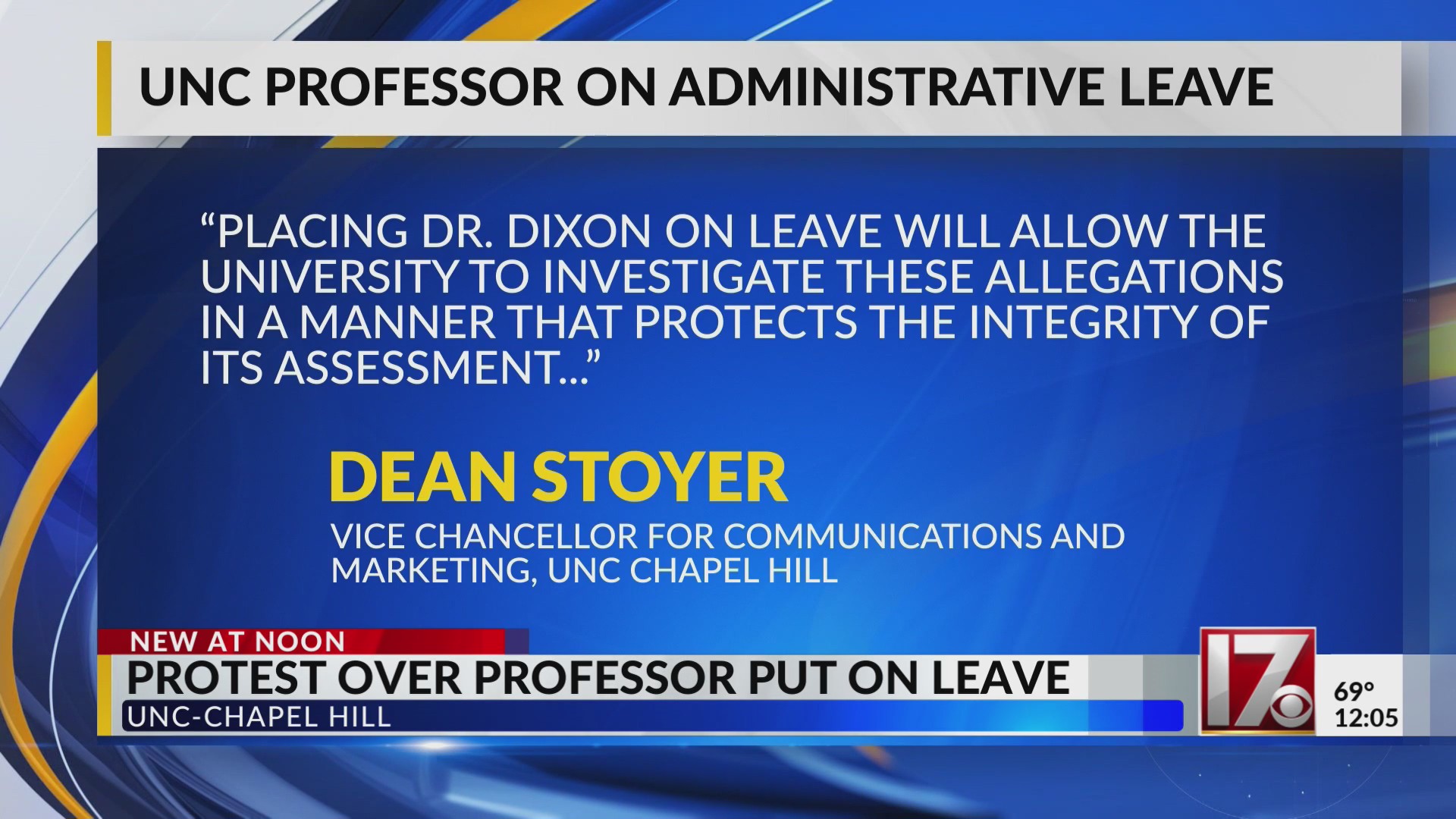 Protest over UNC professor put on leave – WSPA 7NEWS