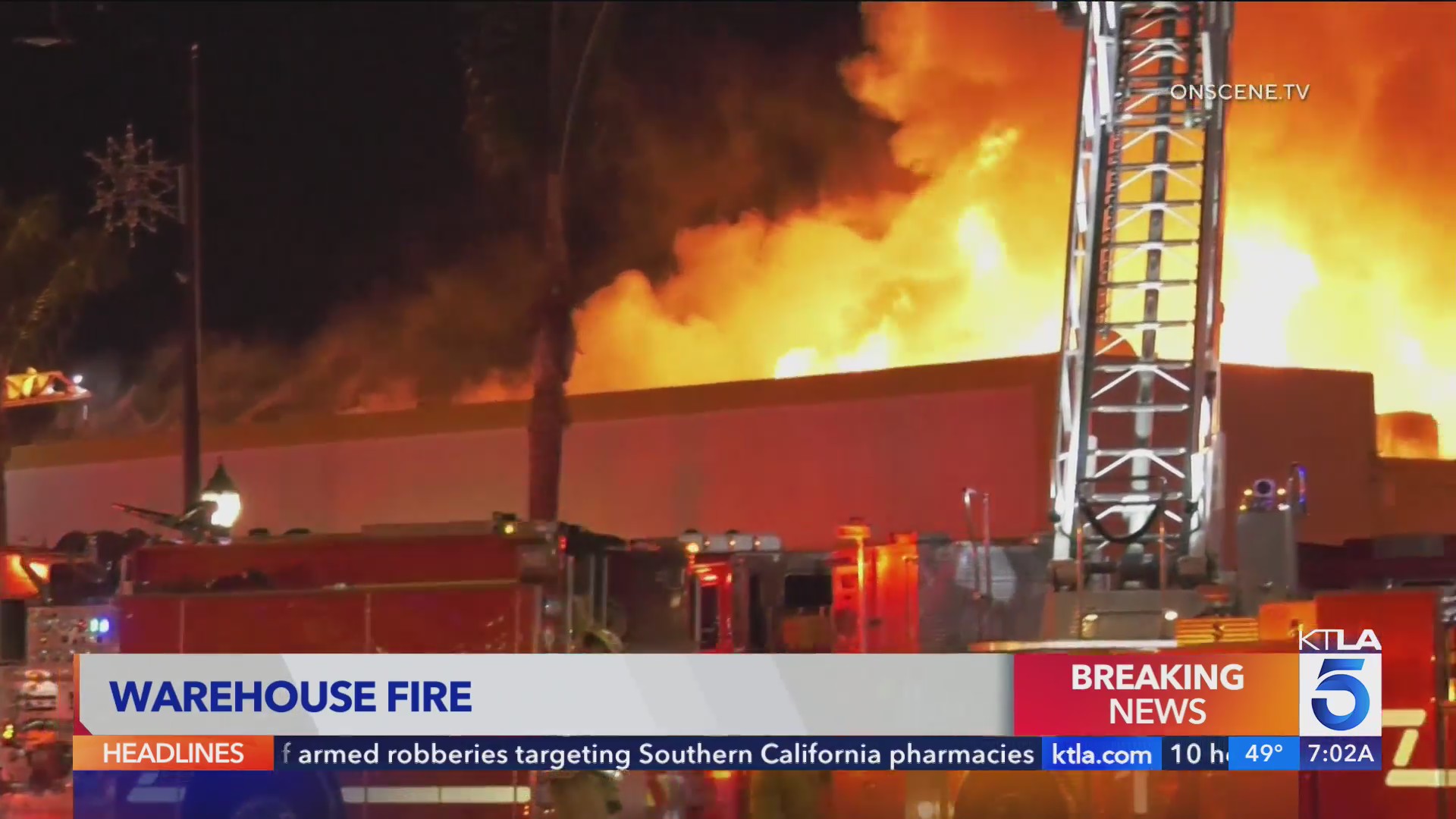 Massive fire torches Amazon return package warehouse in Los Angeles ...