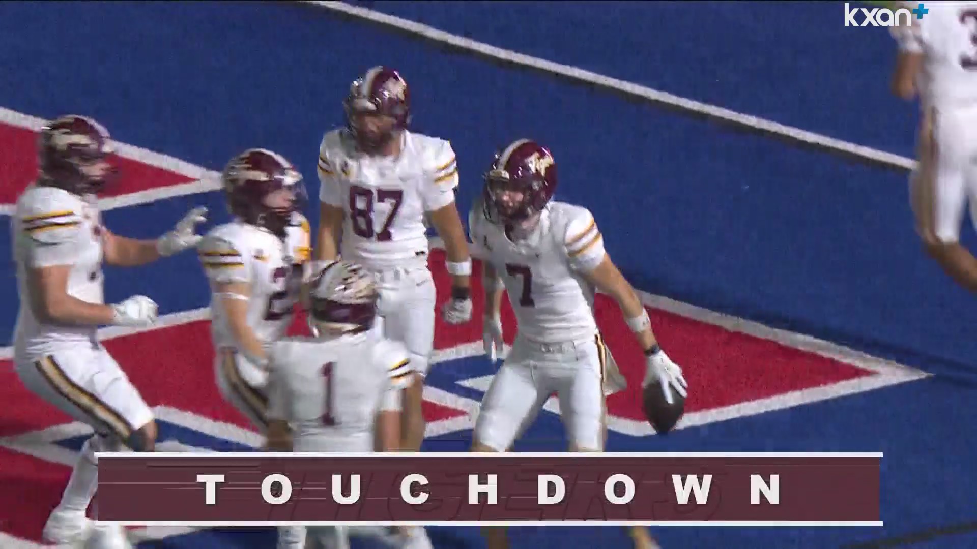 Dripping Springs TD: Chase Ames to Merrick Bloomgren 30-yard pass ...
