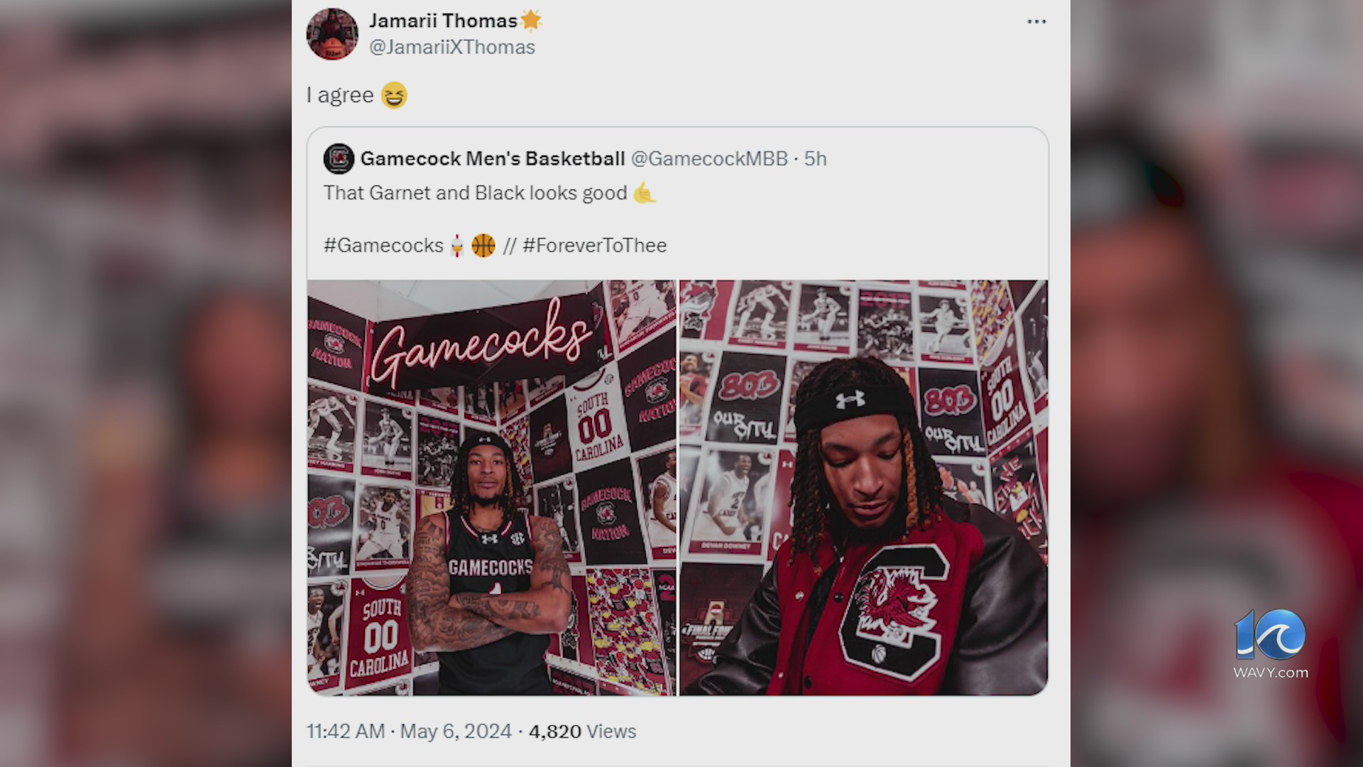 Jamarii Thomas flips from VCU to South Carolina – WAVY.com