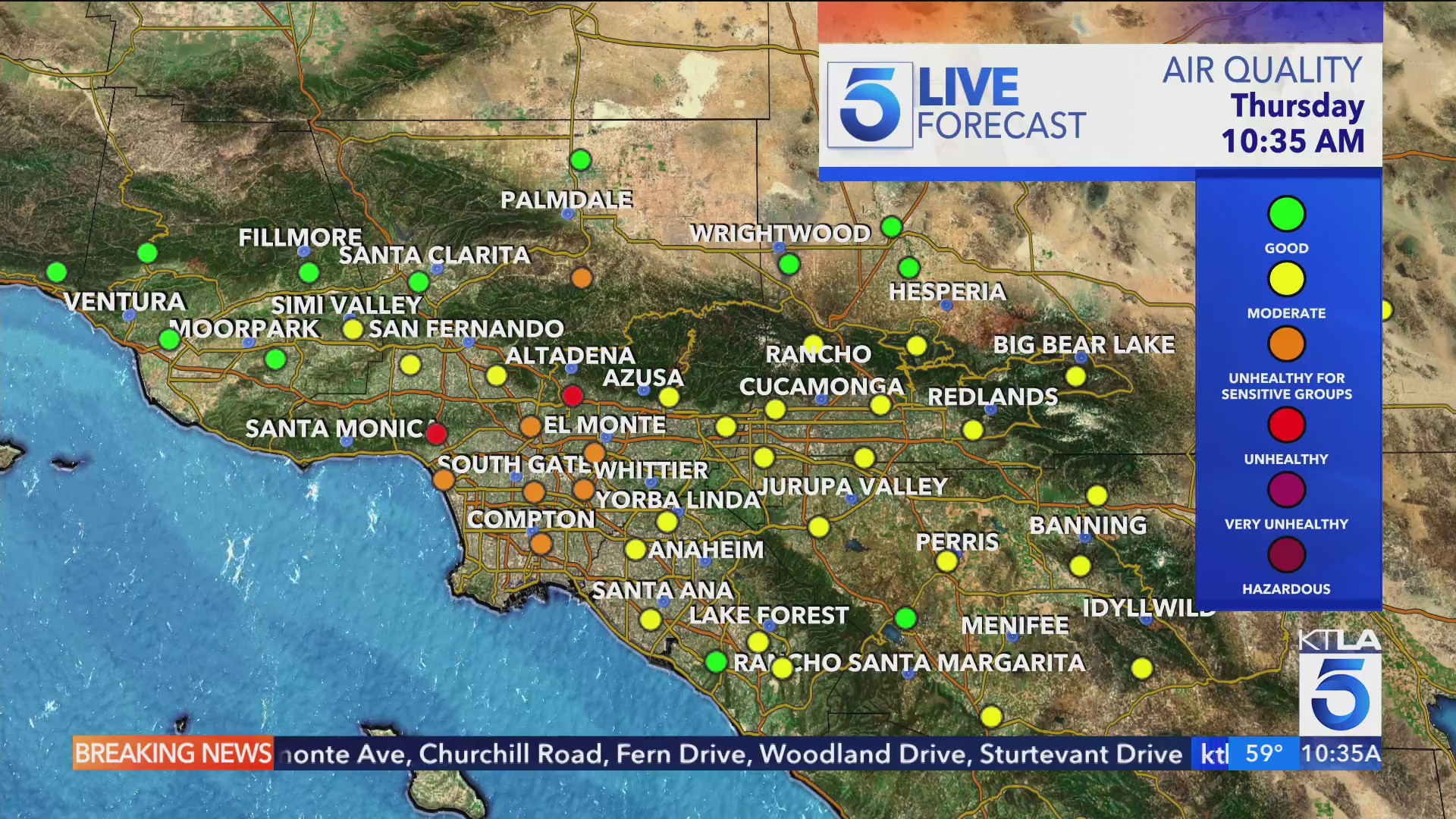 Hazardous, unhealthy air detected all over Southern California – KTLA