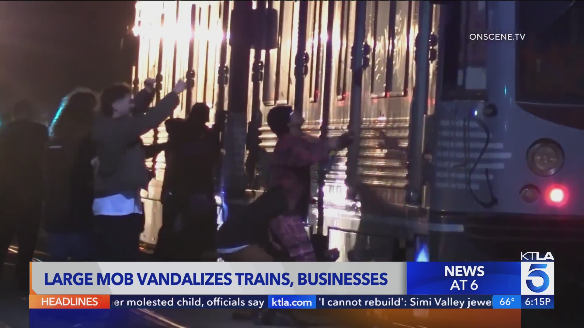 No arrests made after mob attack on L.A. trains, shops, police vehicle ...