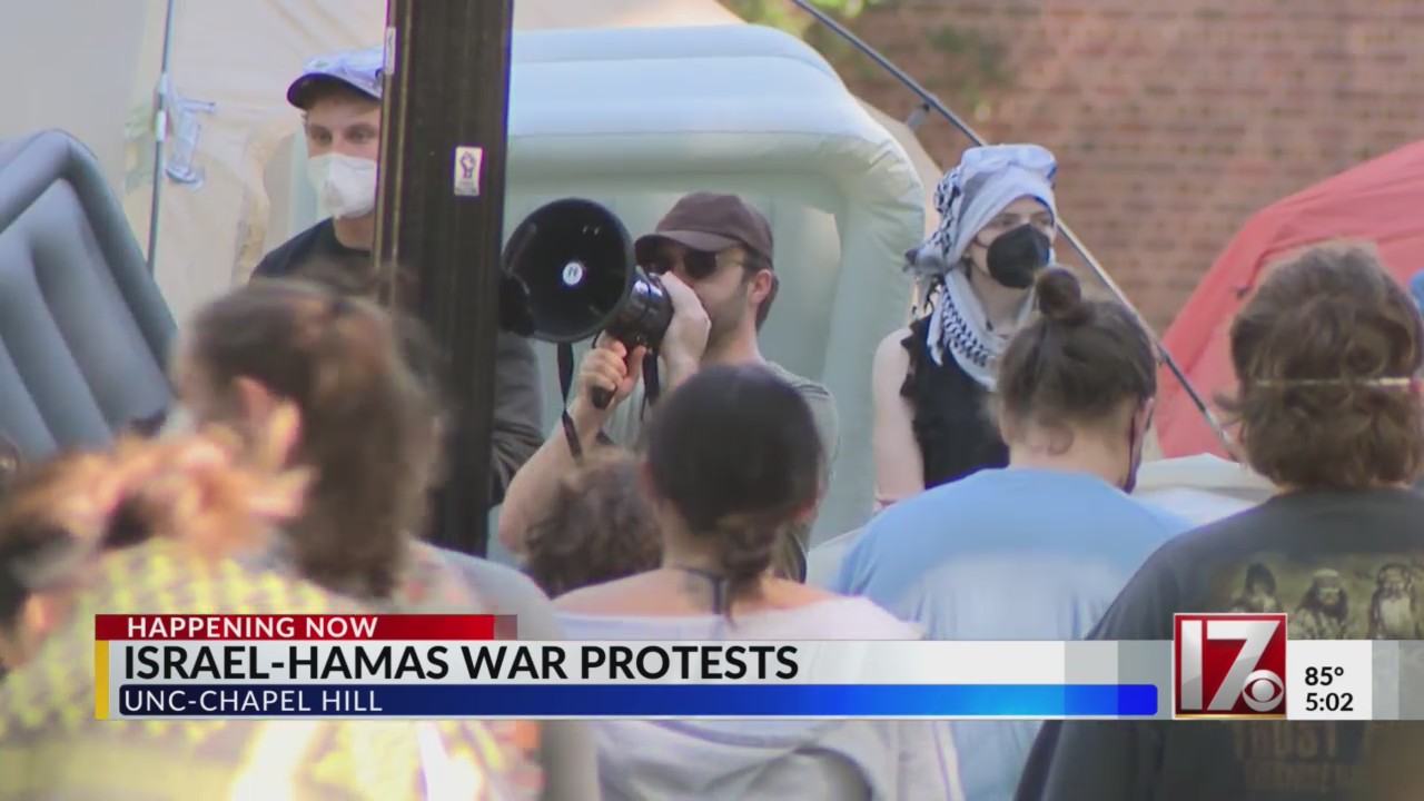 Israel-Hamas war protest encampment at UNC – CBS17.com