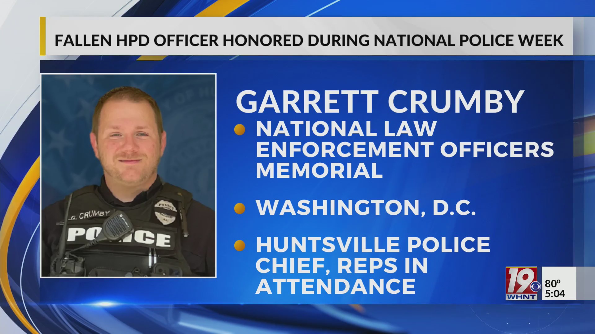 Fallen HPD Officer Garrett Crumby Honored at National Memorial | May 16 ...