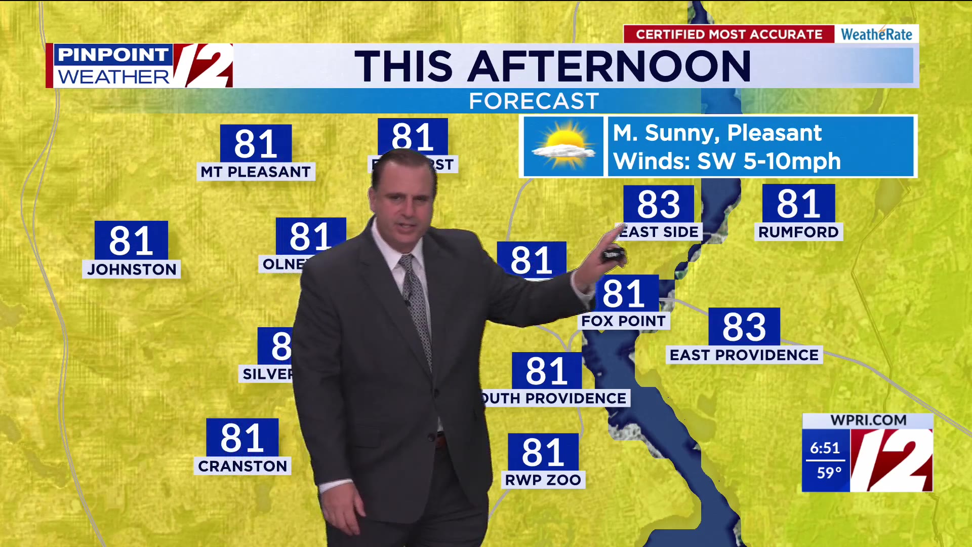 WPRI 12 Weather Forecast for 7/23/25: Nice weather today; warming up ...