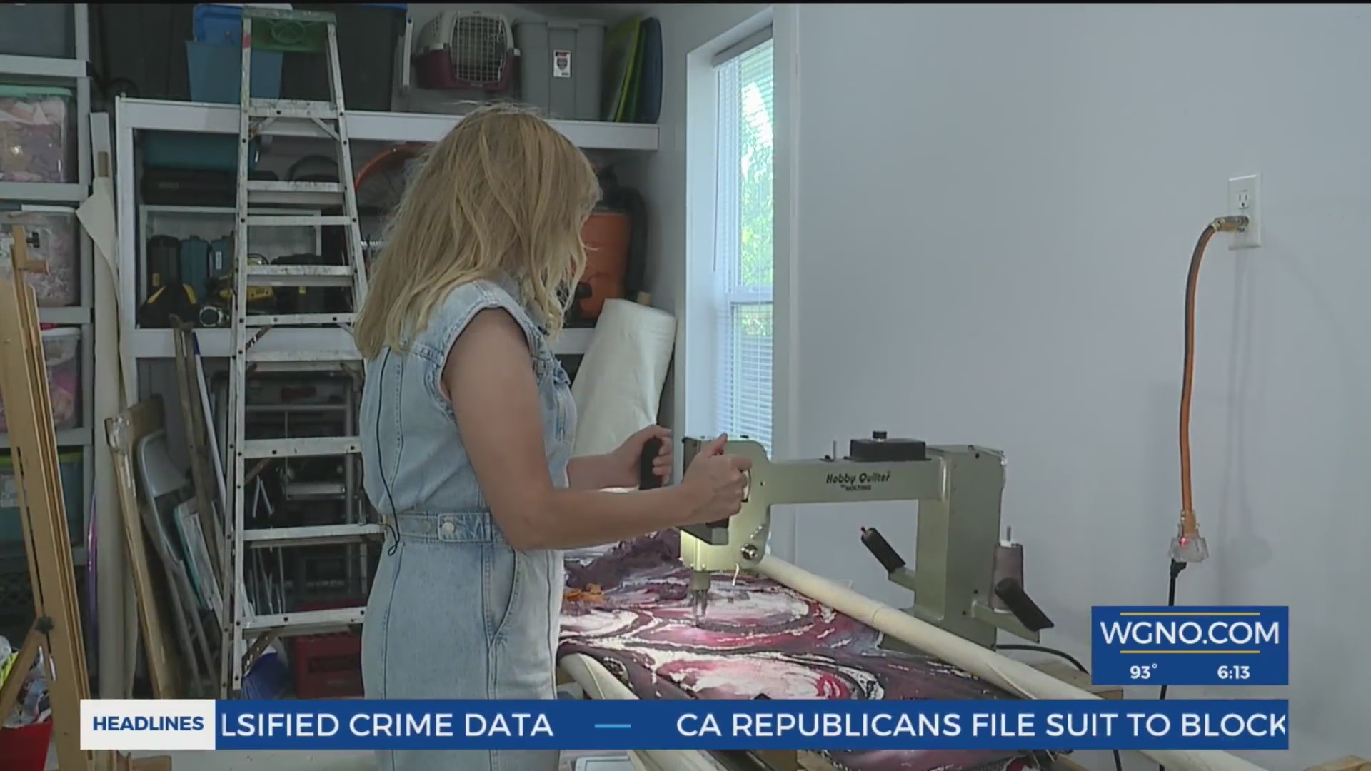 Artist Gina Phillips uses sewing machine to create art to mark ...