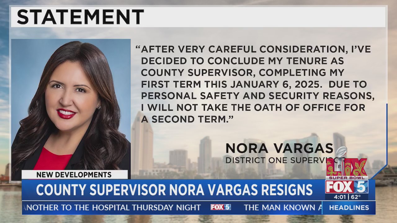 County Supervisor Nora Vargas resigns – FOX 5 San Diego & KUSI News