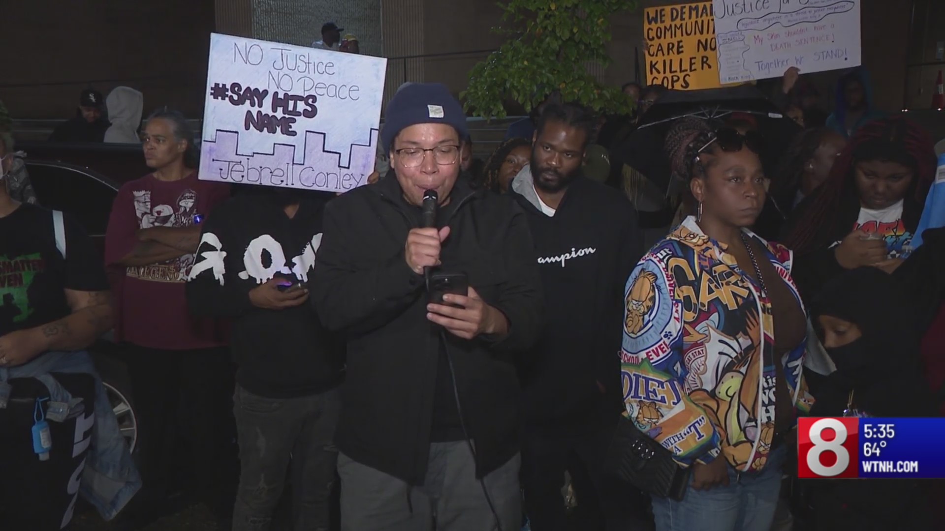 Activists gathered at New Haven police building to protest Jebrell ...
