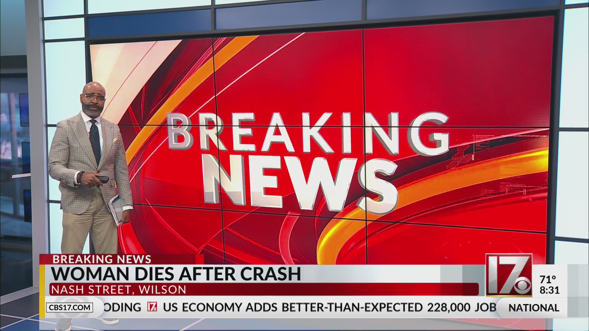 Woman dies after crashing into pole, Wilson police say – CBS17.com