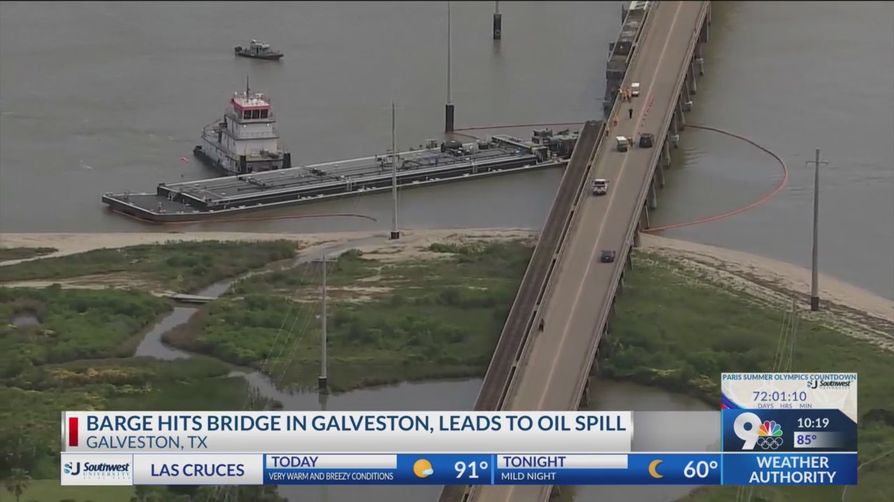 Galveston Bridge portion collapsed due to crash – KTSM 9 News