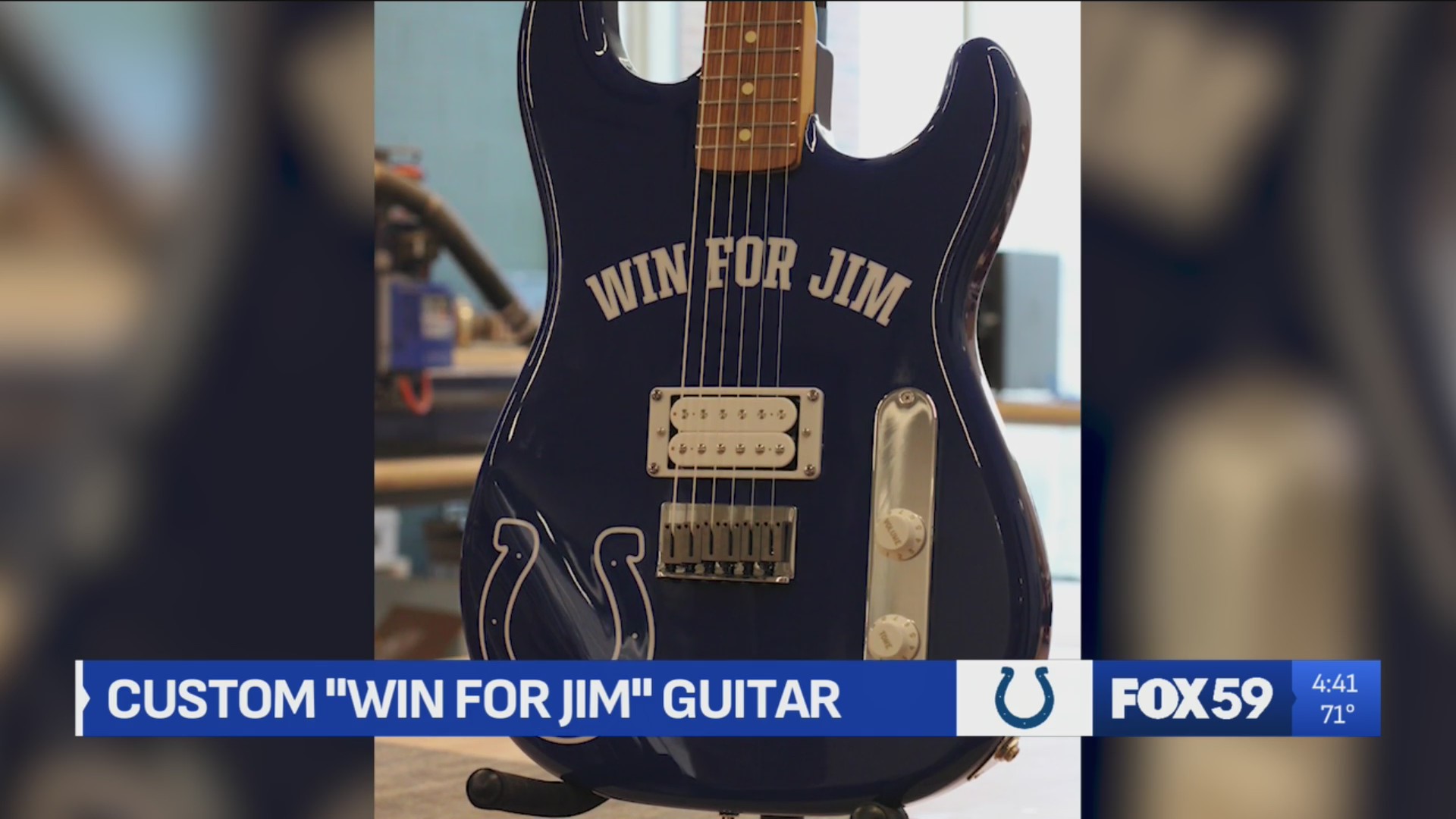 Custom “Win for Jim” guitar made in honor of late Colts owner Jim Irsay ...