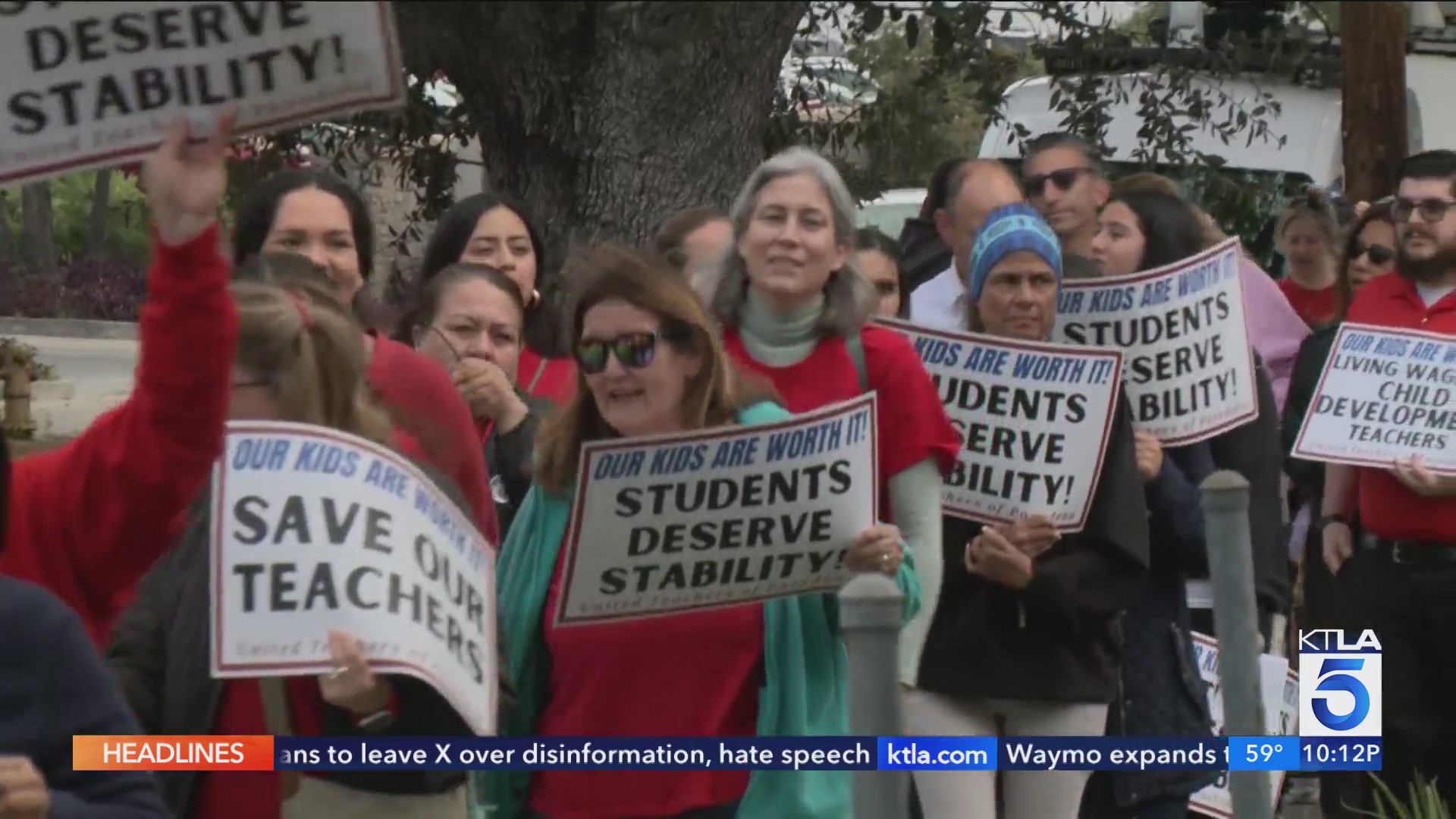 Hundreds protest mass teacher layoffs at Pasadena Unifeed School ...