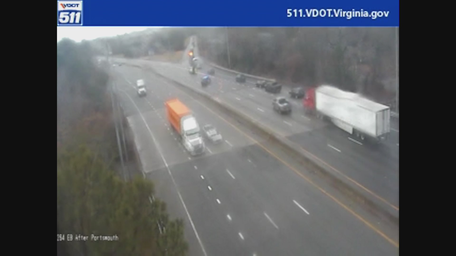 VDOT camera: Cement truck spill causes road closure near Portsmouth ...