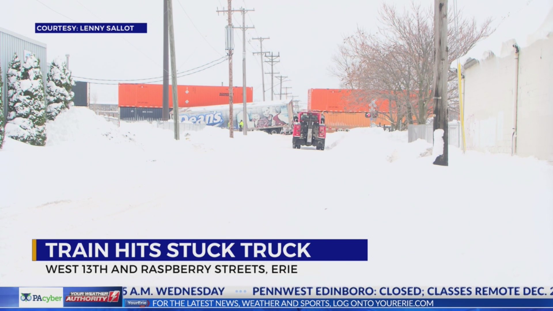 Train crashes into stuck truck in City of Erie – WKRG News 5