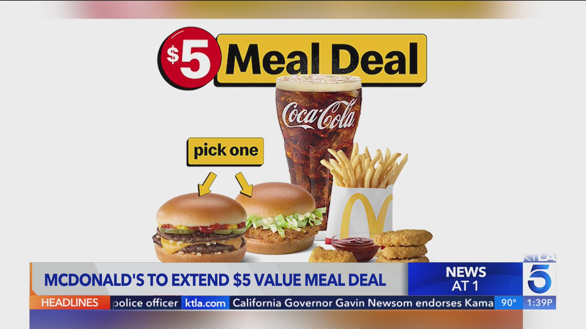McDonald’s to extend $5 value meal in most U.S. markets – KTLA