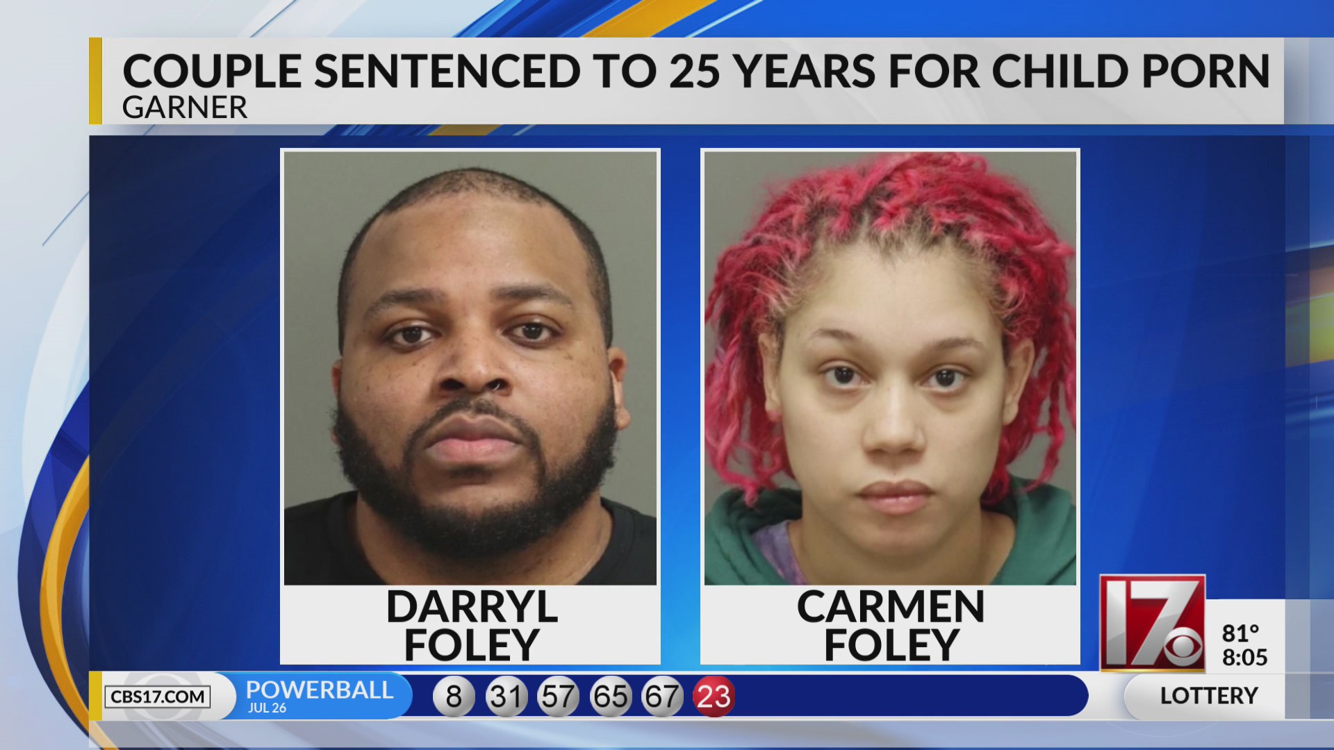 Garner couple gets 25 years in child porn operation: NCSBI – CBS17.com