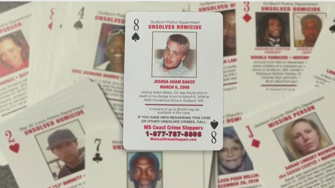 Mississippi Coast Crime Stoppers distribute cold case playing cards to ...