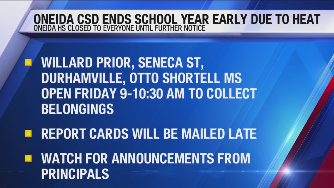 Oneida CSD ends school year early – WUTR/WFXV – CNYhomepage.com
