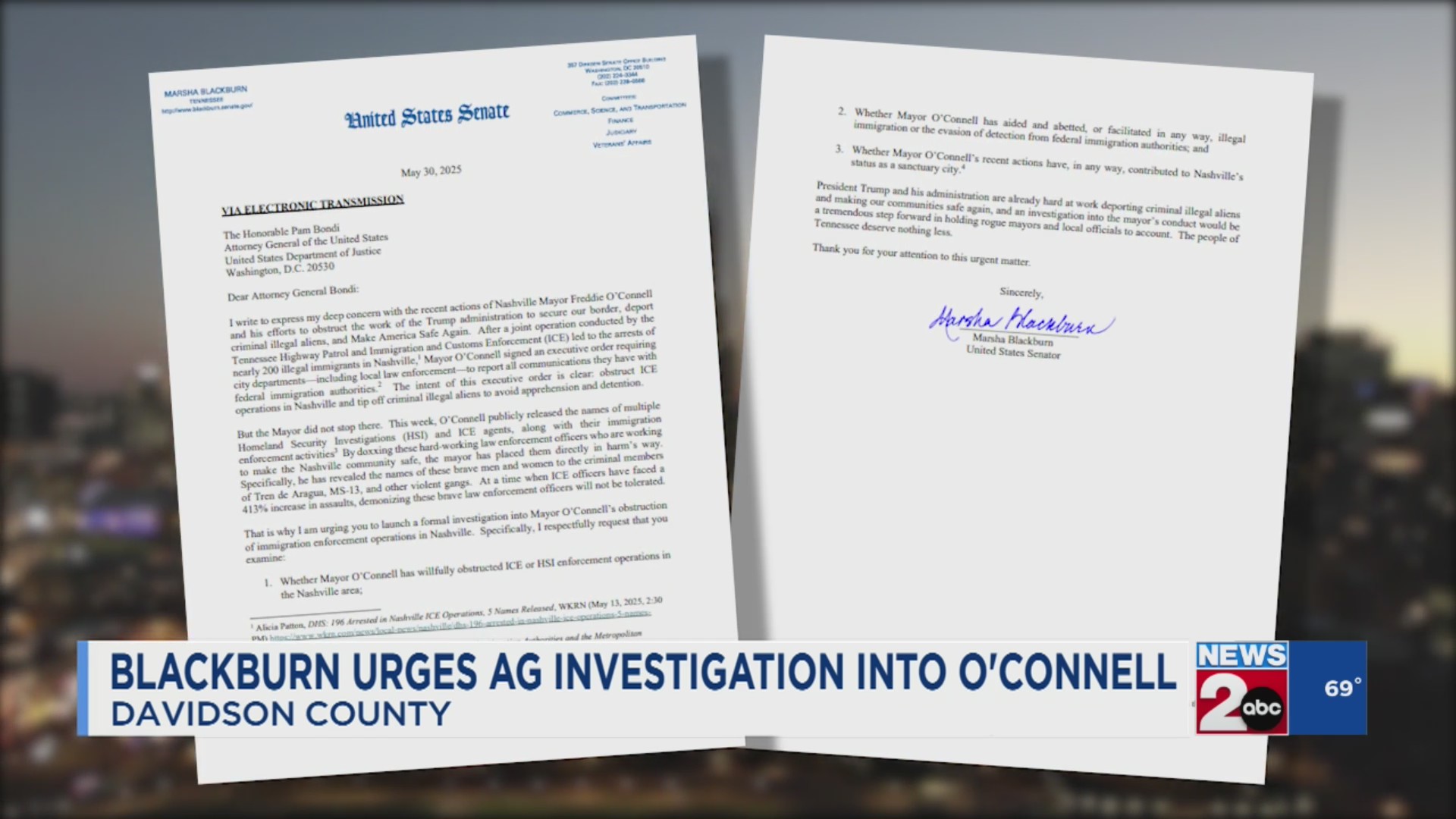 Sen. Marsha Blackburn urges AG investigation into Nashville Mayor ...