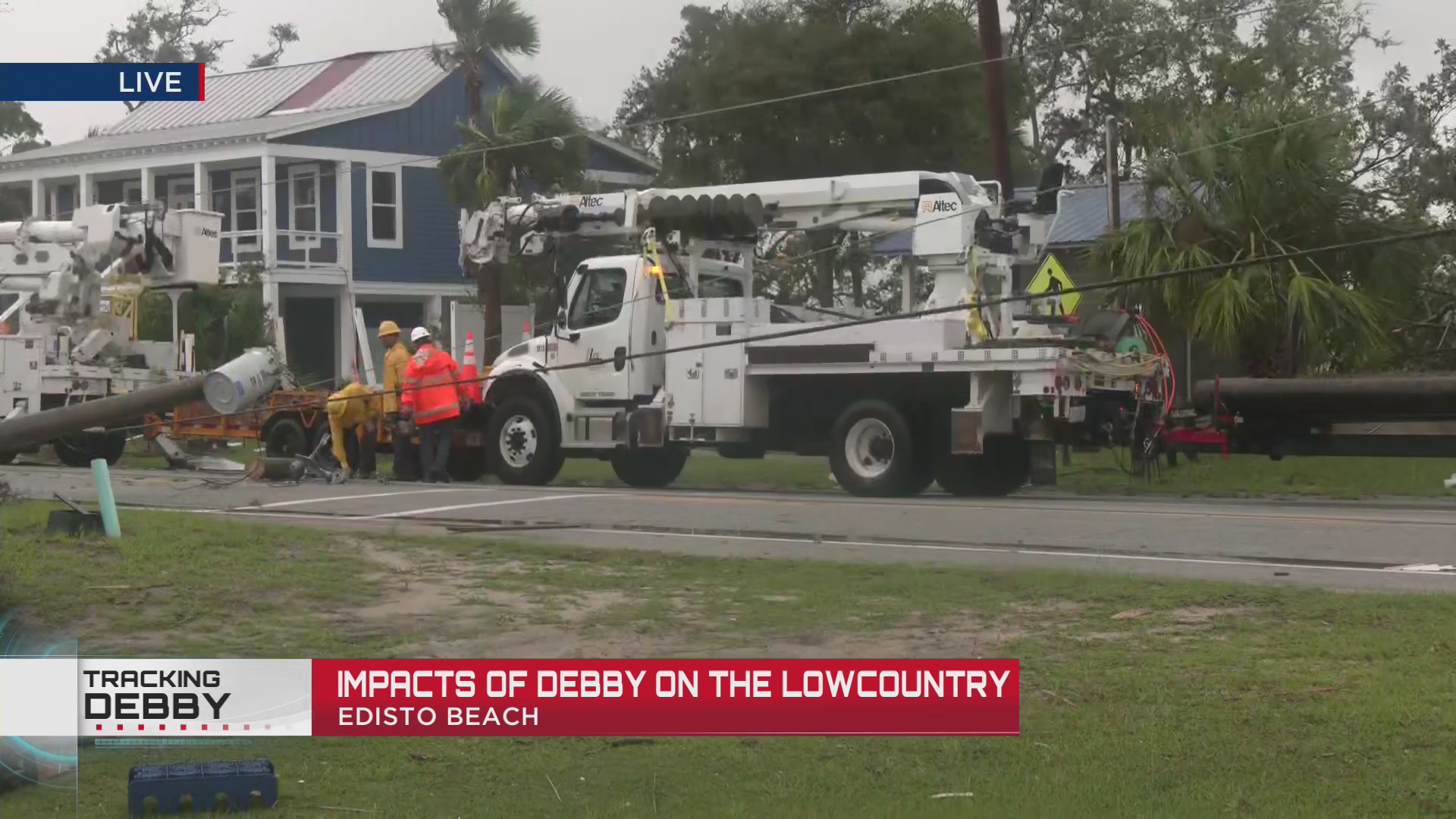 Crews working to restore utility lines after Edisto Beach tornado ...