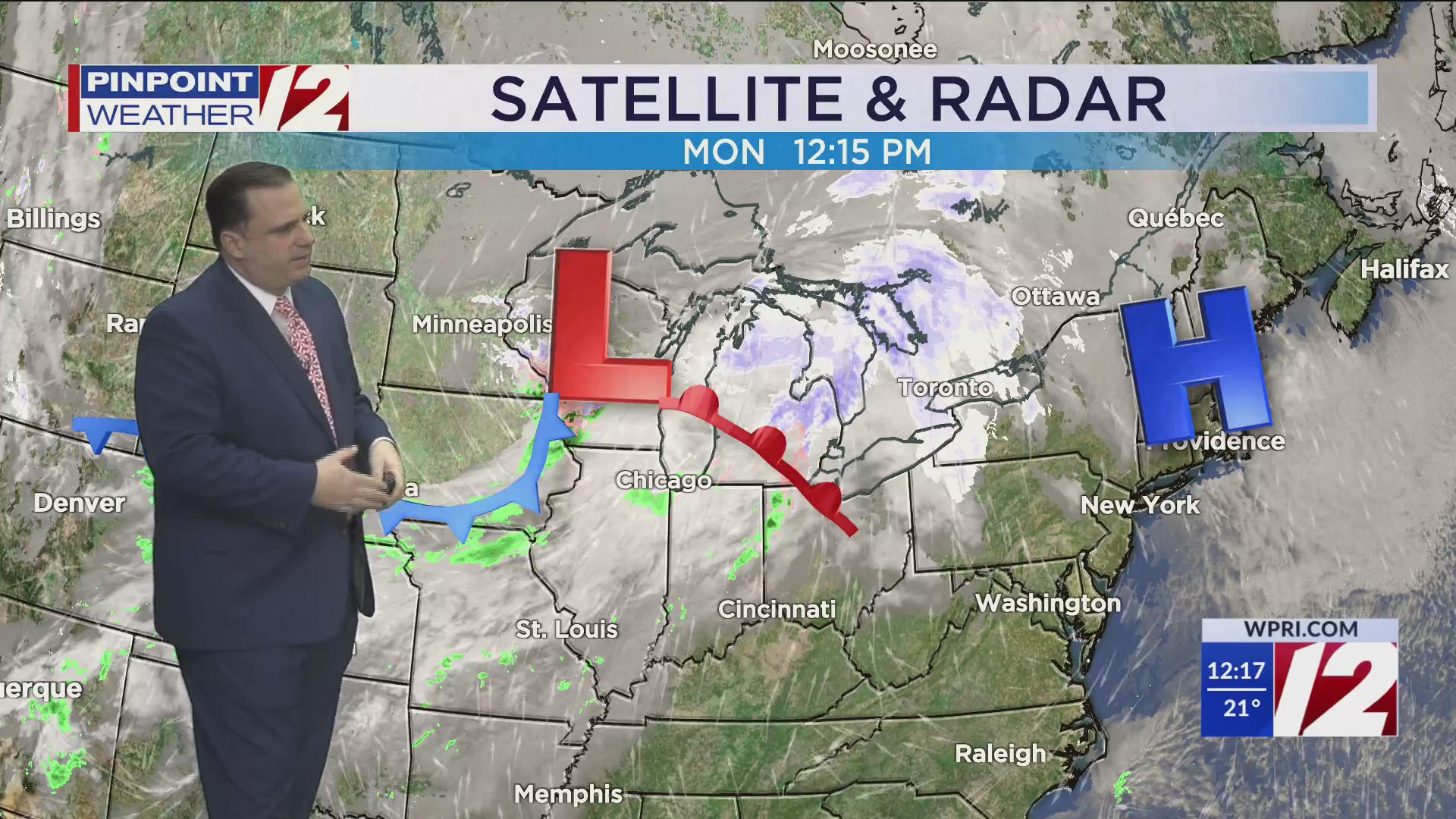 WPRI 12 Weather Forecast for 12/23/24: Cold again today; snow showers ...