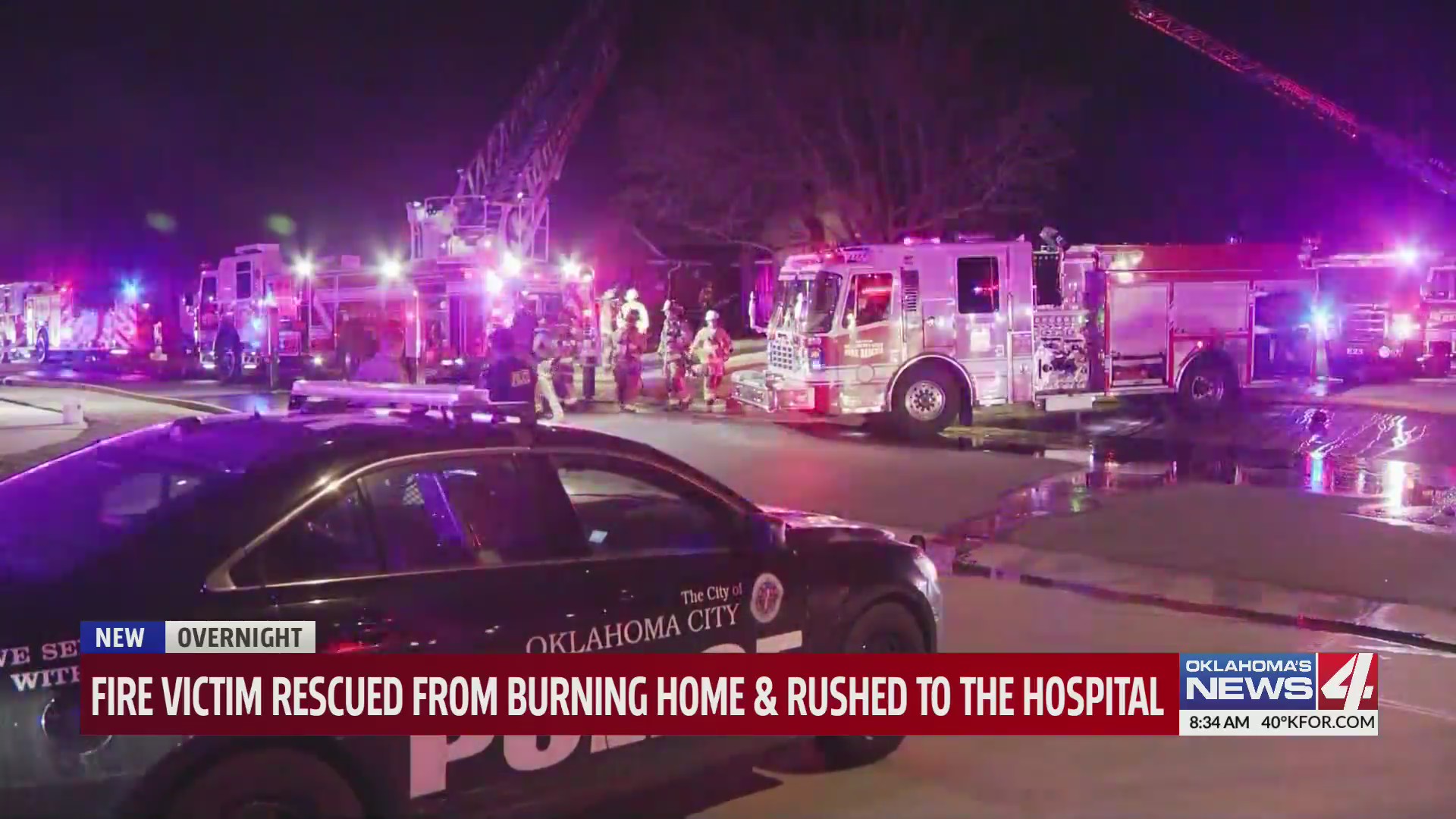 Fire victim rescued from burning home & rushed to the hospital – KFOR.com Oklahoma City
