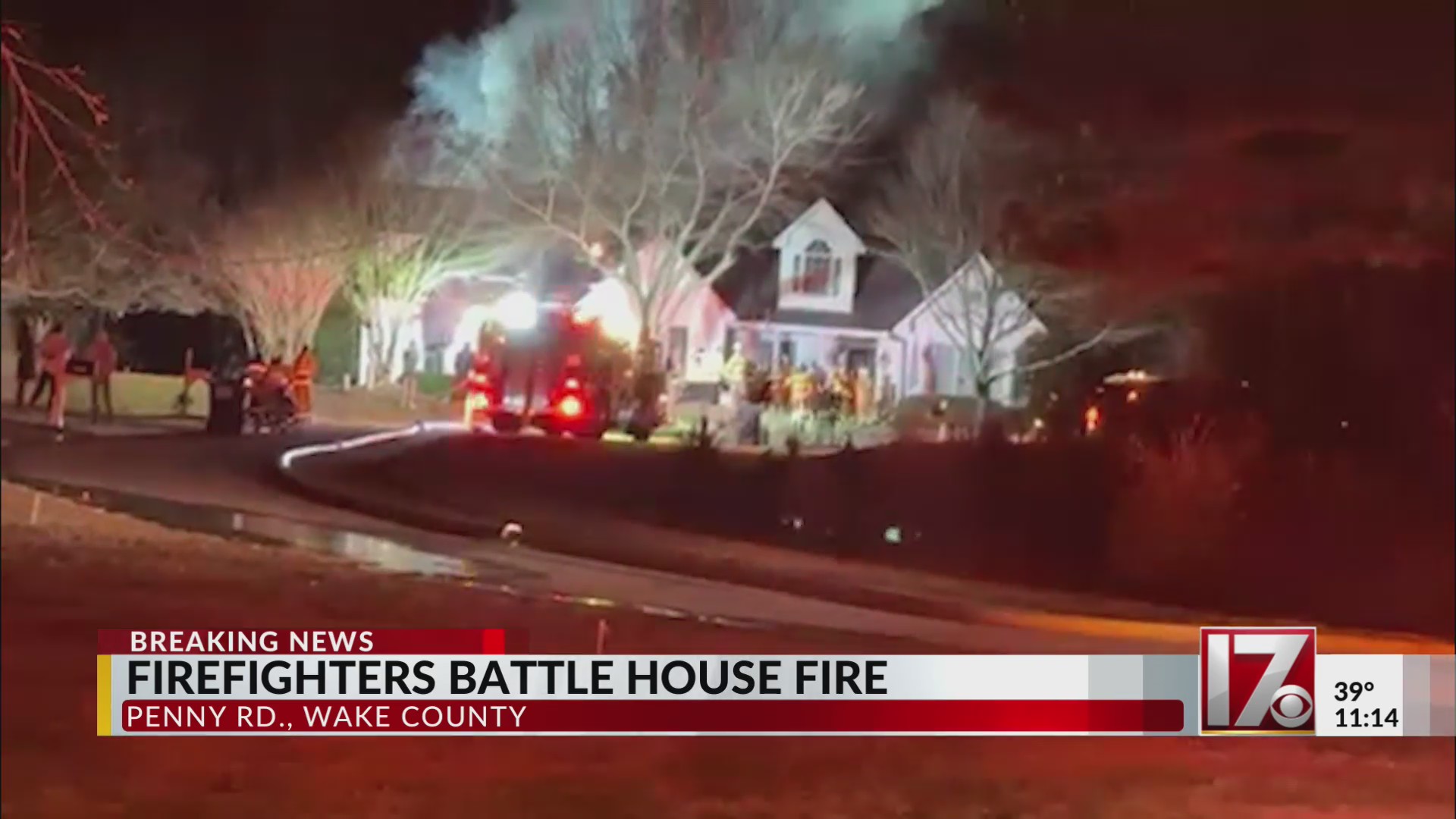 Firefighters battle house fire in Wake County – CBS17.com