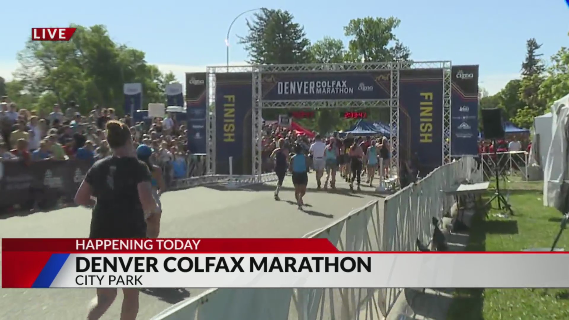 Runners cross the finish line at the Denver Colfax Marathon – FOX31 Denver