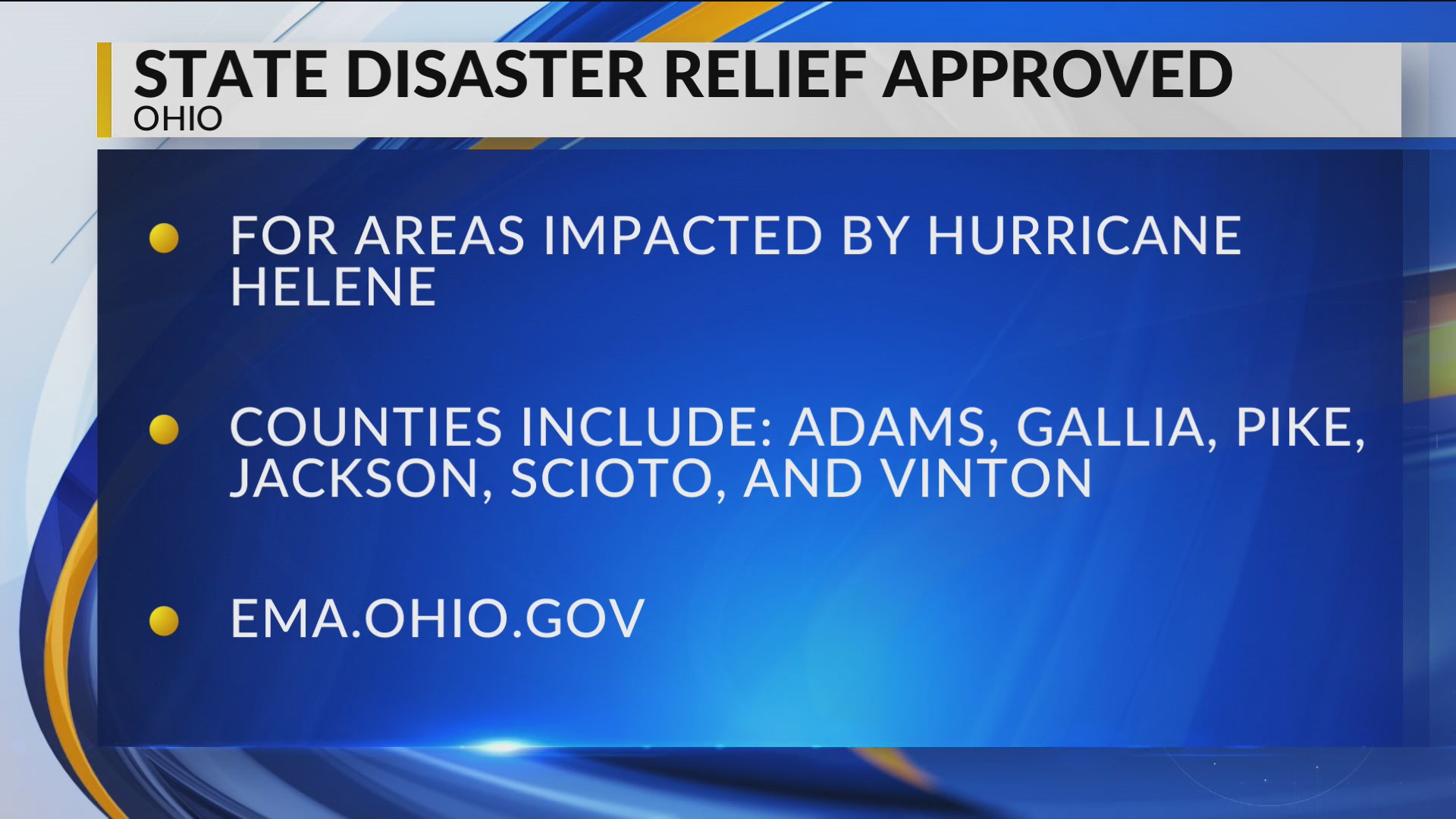 Disaster relief activated in six Ohio counties – WOWK 13 News