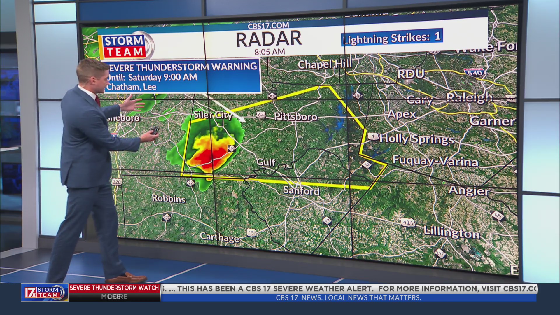 Severe Thunderstorm Warning issued Saturday in central NC – CBS17.com