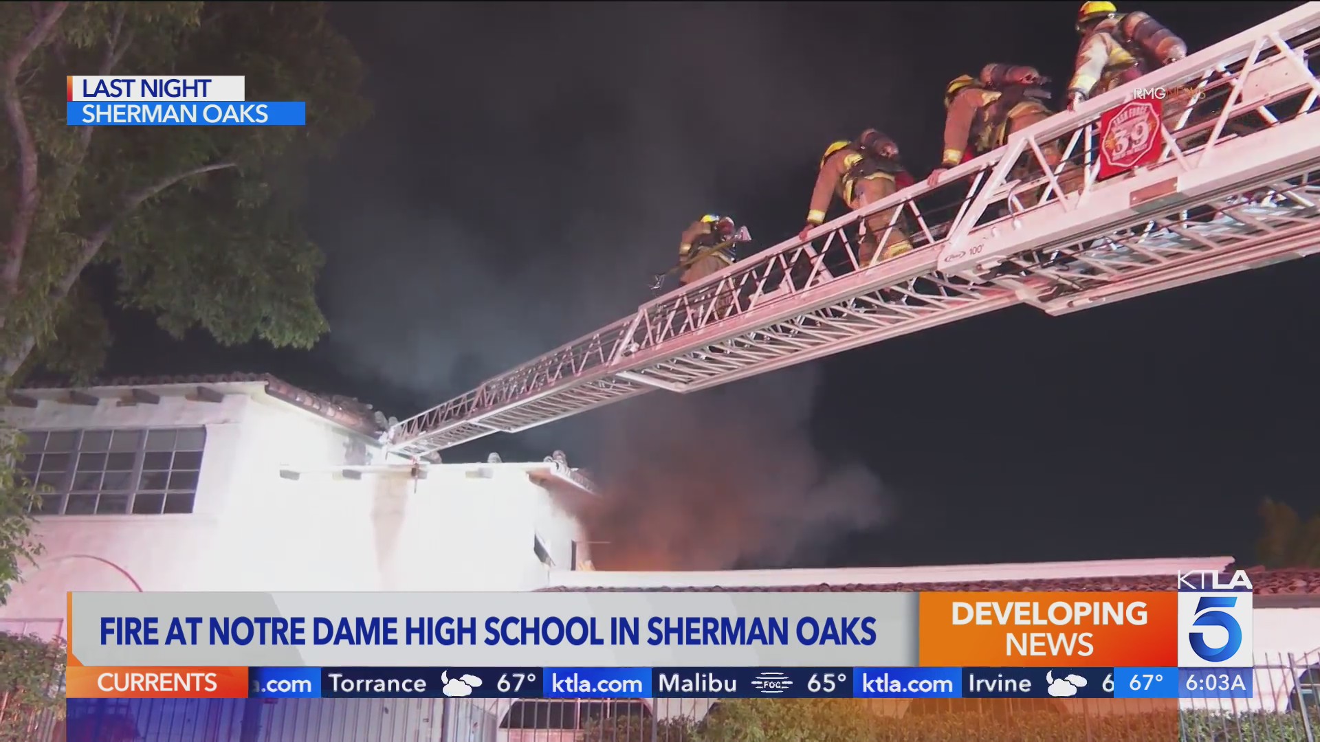 Fires knocked down at two Los Angeles-area private schools on same ...