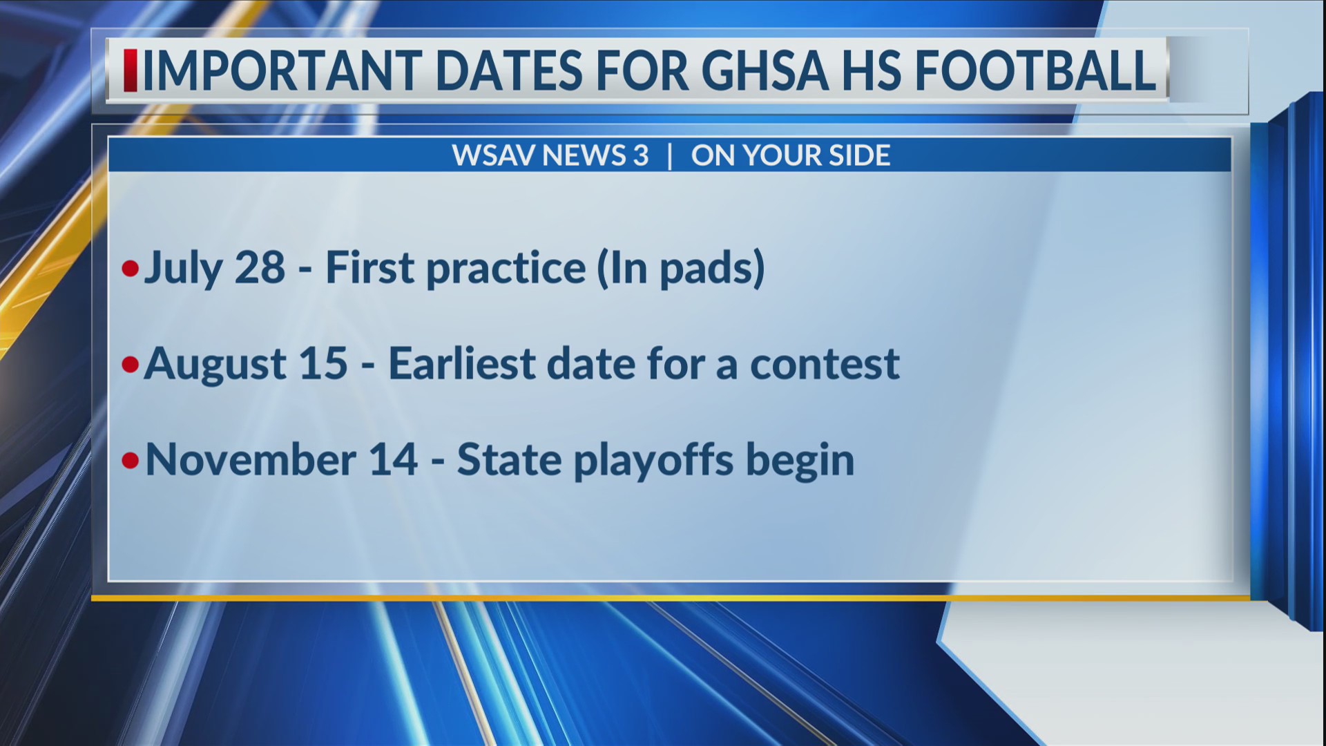 Current GHSA classification in place until 2028, pending approval – WSAV-TV