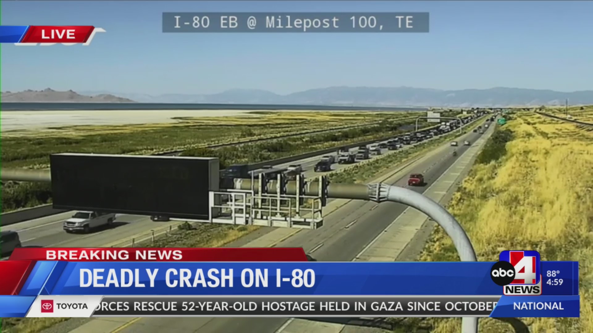 One dead in crash in Tooele County on I-80 – ABC4 Utah