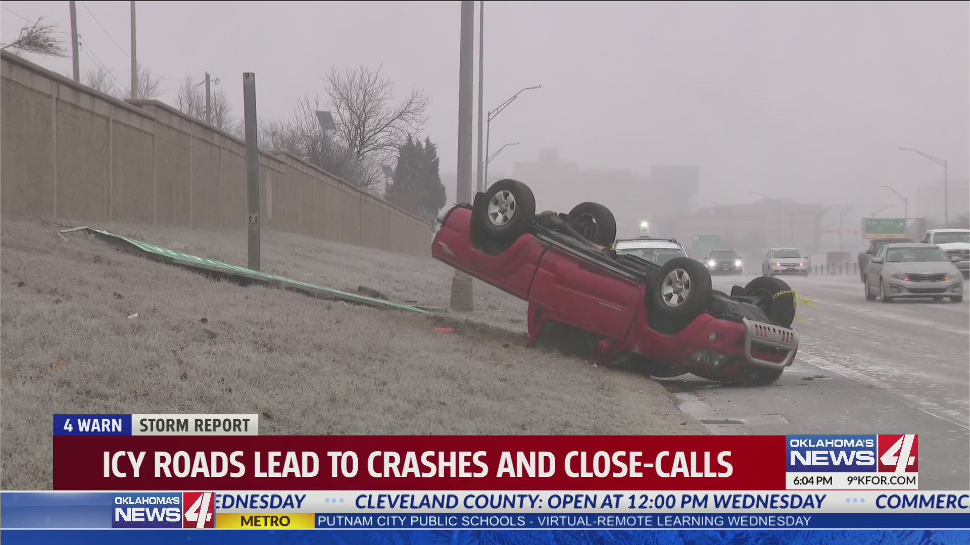 Icy roads lead to crashes and close-calls – KFOR.com Oklahoma City