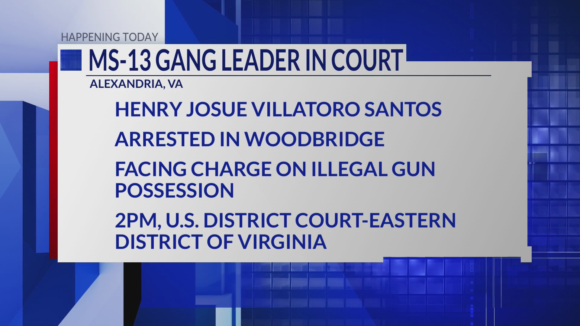 MS-13 gang leader arrested in Woodbridge to appear in court – DC News ...