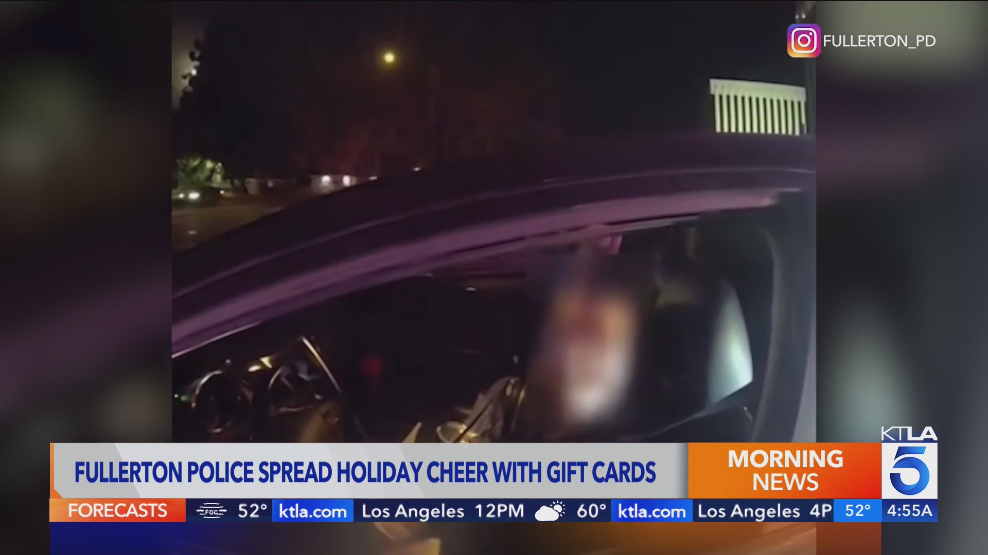 Fullerton police spread holiday cheer with gift cards – KTLA