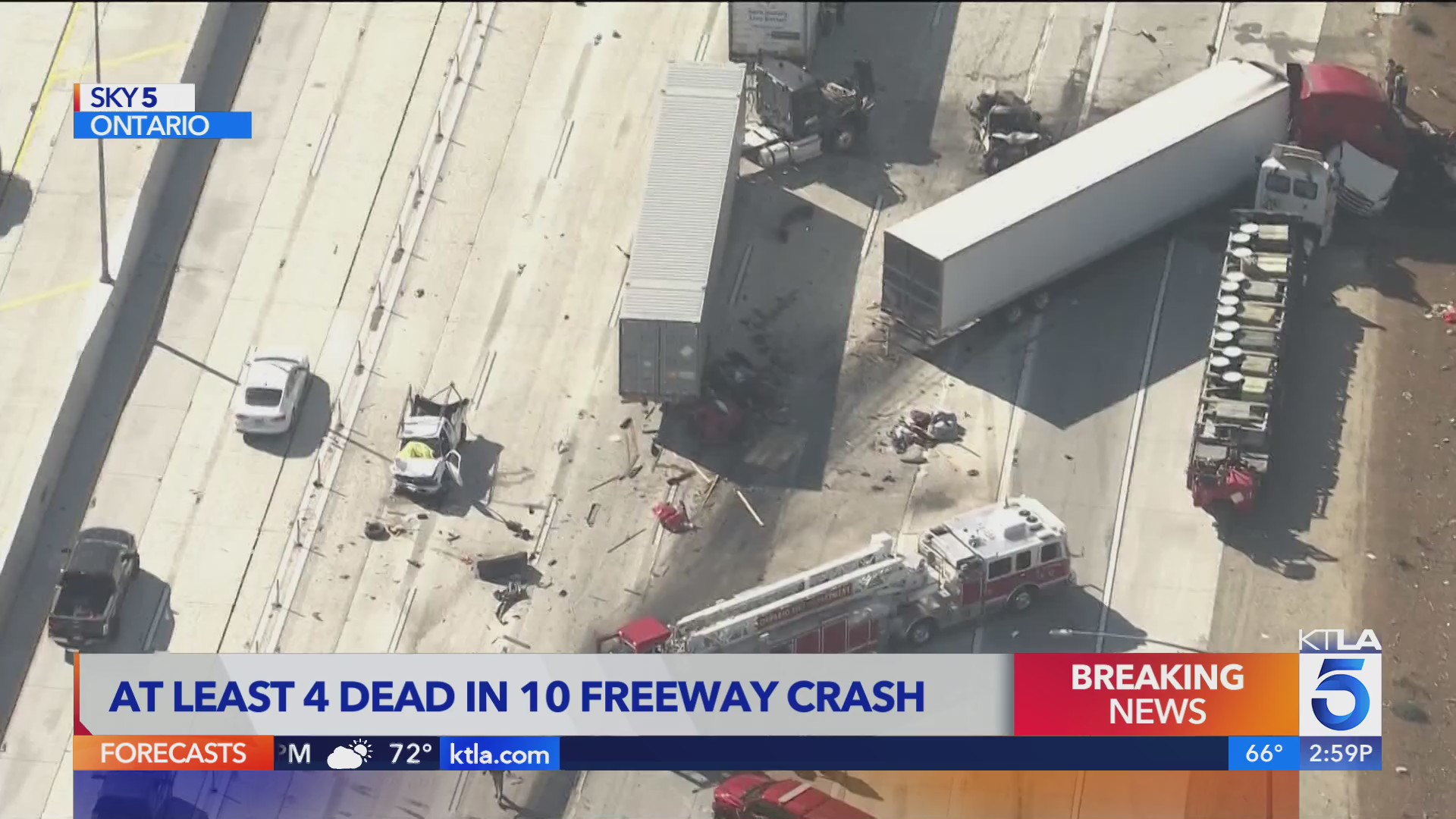 At least 3 killed in 10 Freeway pileup – KTLA