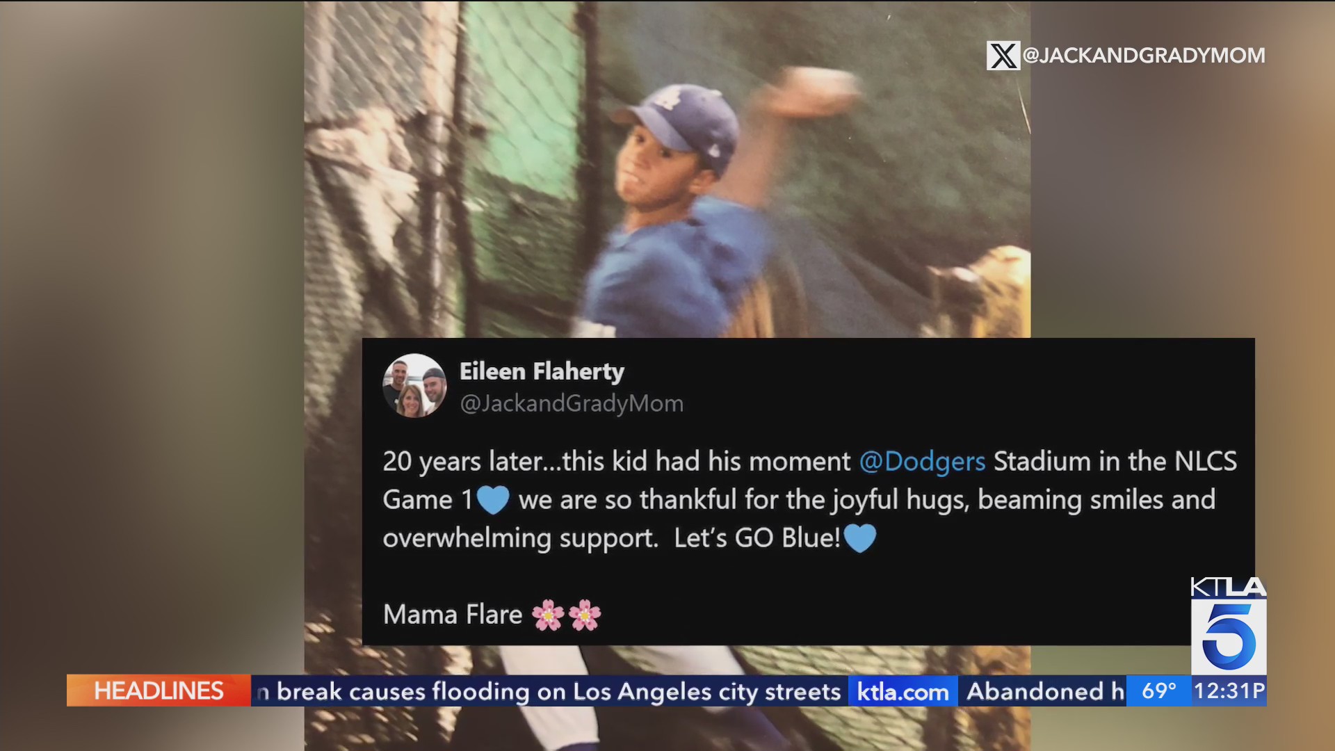 L.A. native Jack Flaherty shares his ‘moment’ as a Dodger with mom – KTLA