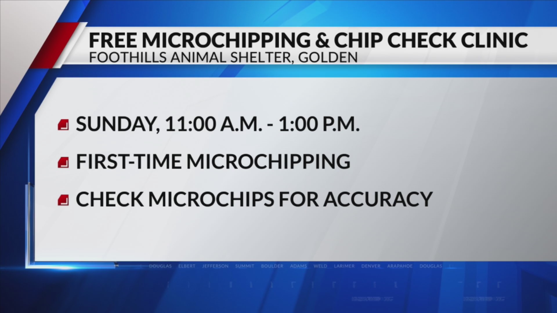 Free clinic to make sure pets are microchipped in Golden – FOX31 Denver