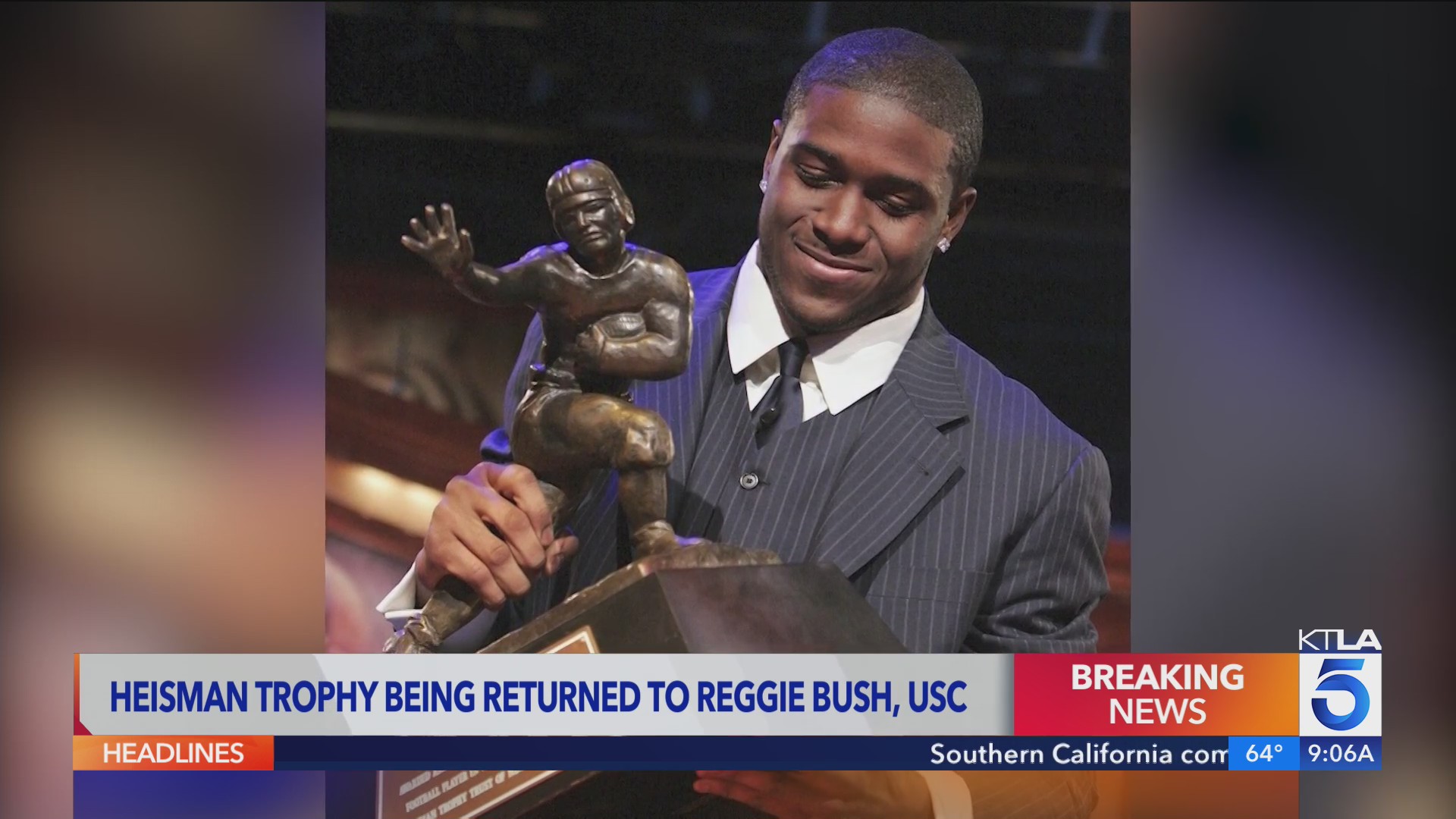Reggie Bush to have 2005 Heisman Trophy returned – KTLA