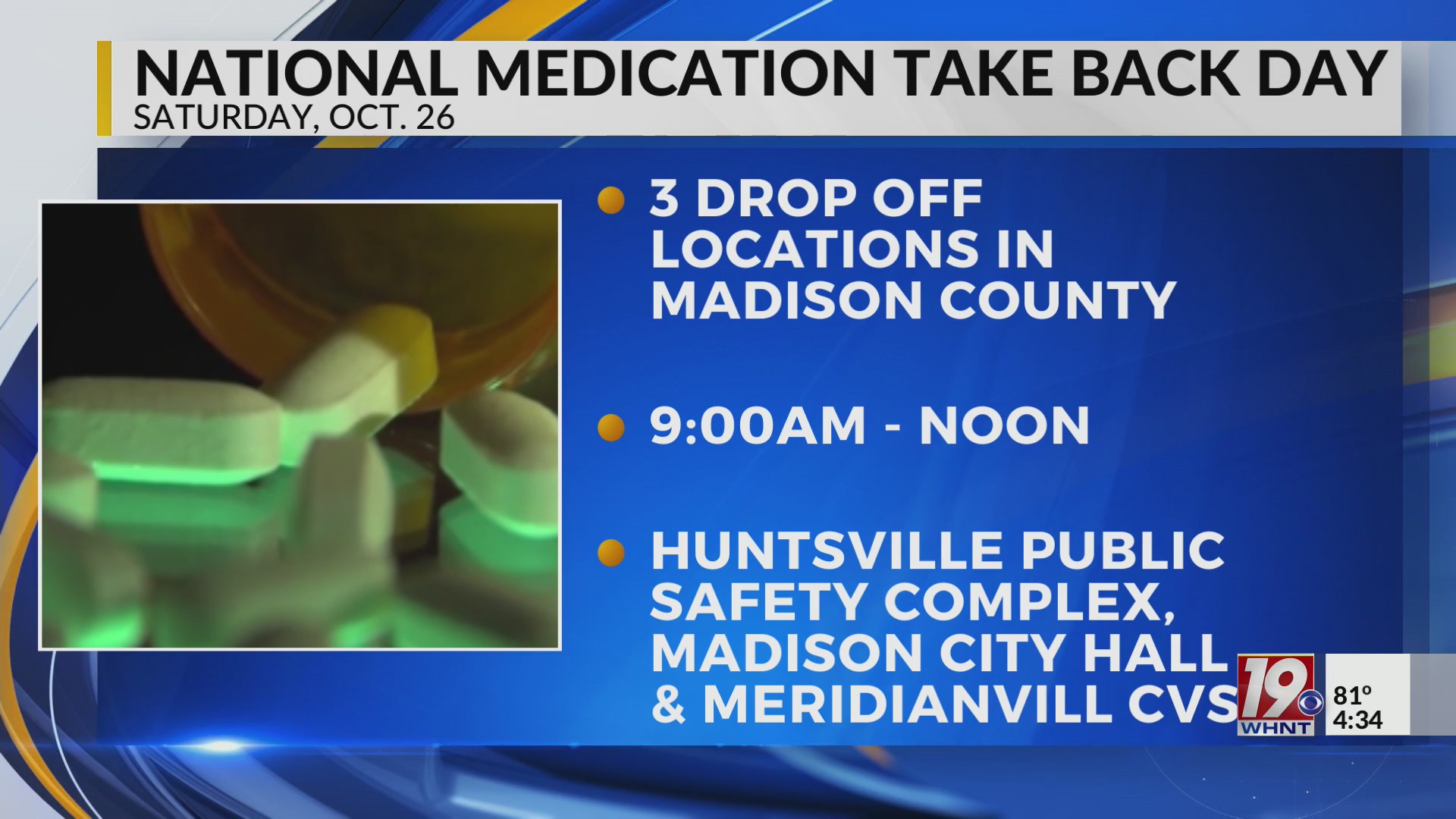 National Medication Take Back Day | October 21, 2024 | News 19 at 4:30 ...