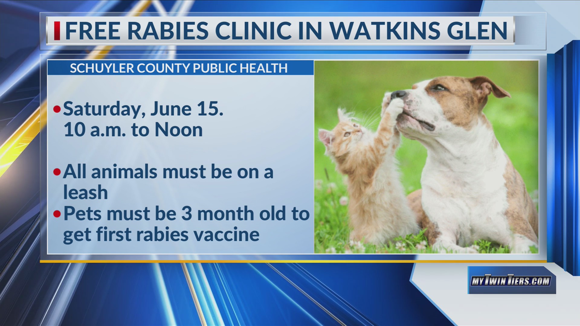 Free rabies clinic to be offered in Watkins Glen – WETM – MyTwinTiers.com
